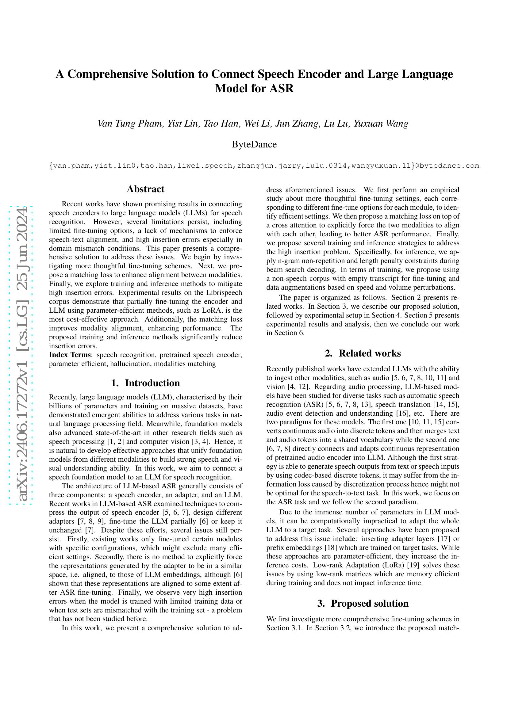 A Comprehensive Solution to Connect Speech Encoder and Large Language Model for ASR - 智源社区论文