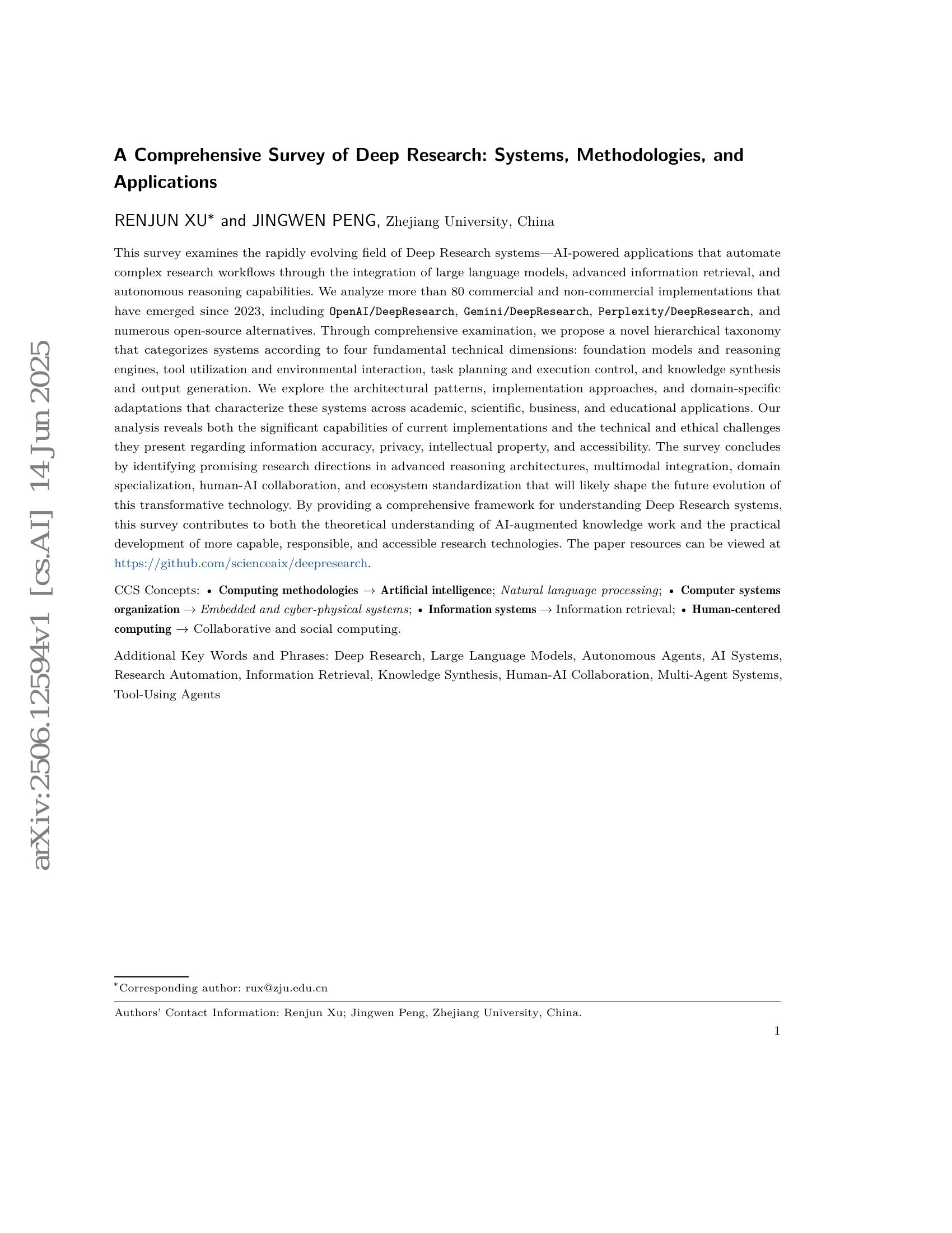 A Comprehensive Survey of Deep Research: Systems, Methodologies, and ...