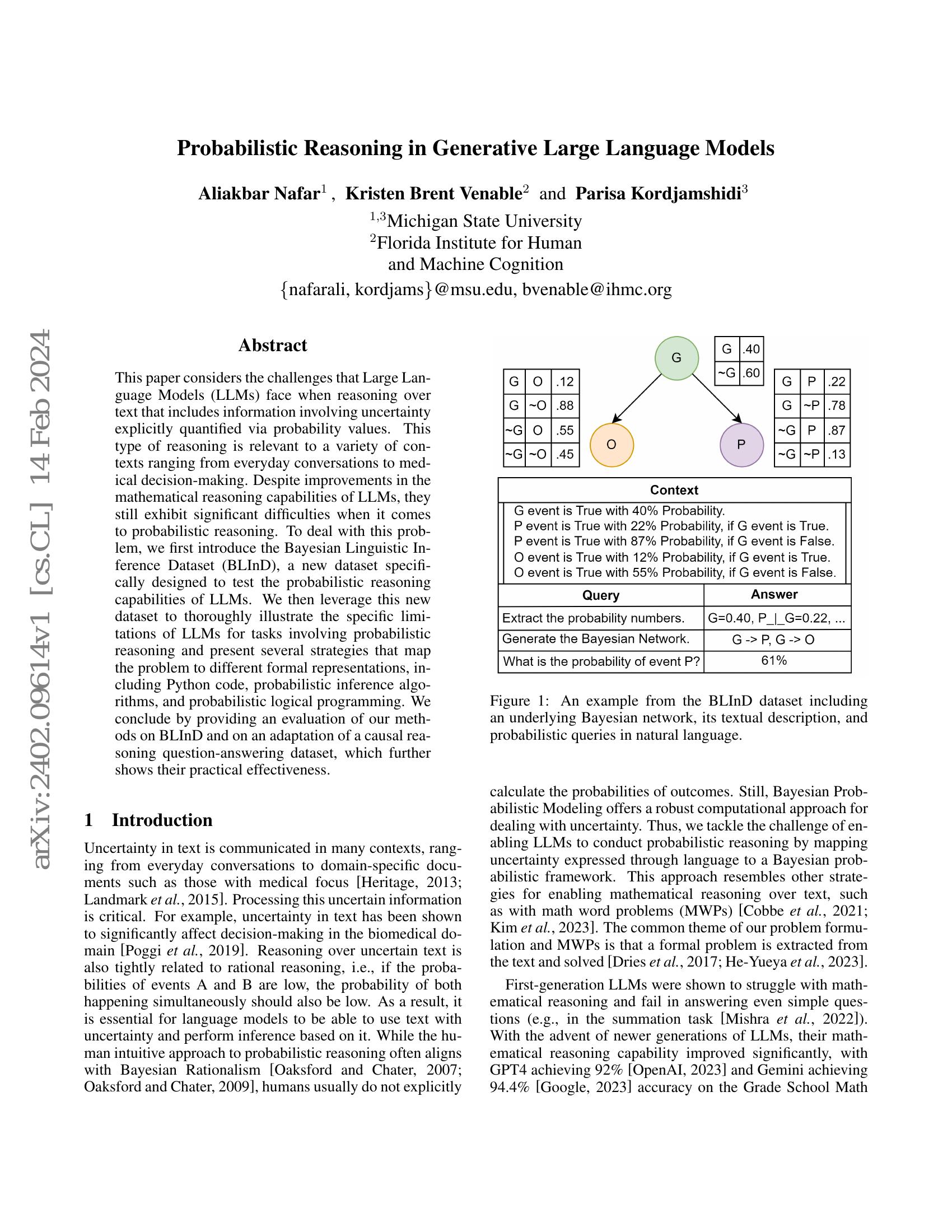 Probabilistic Reasoning in Generative Large Language Models - 智源社区论文