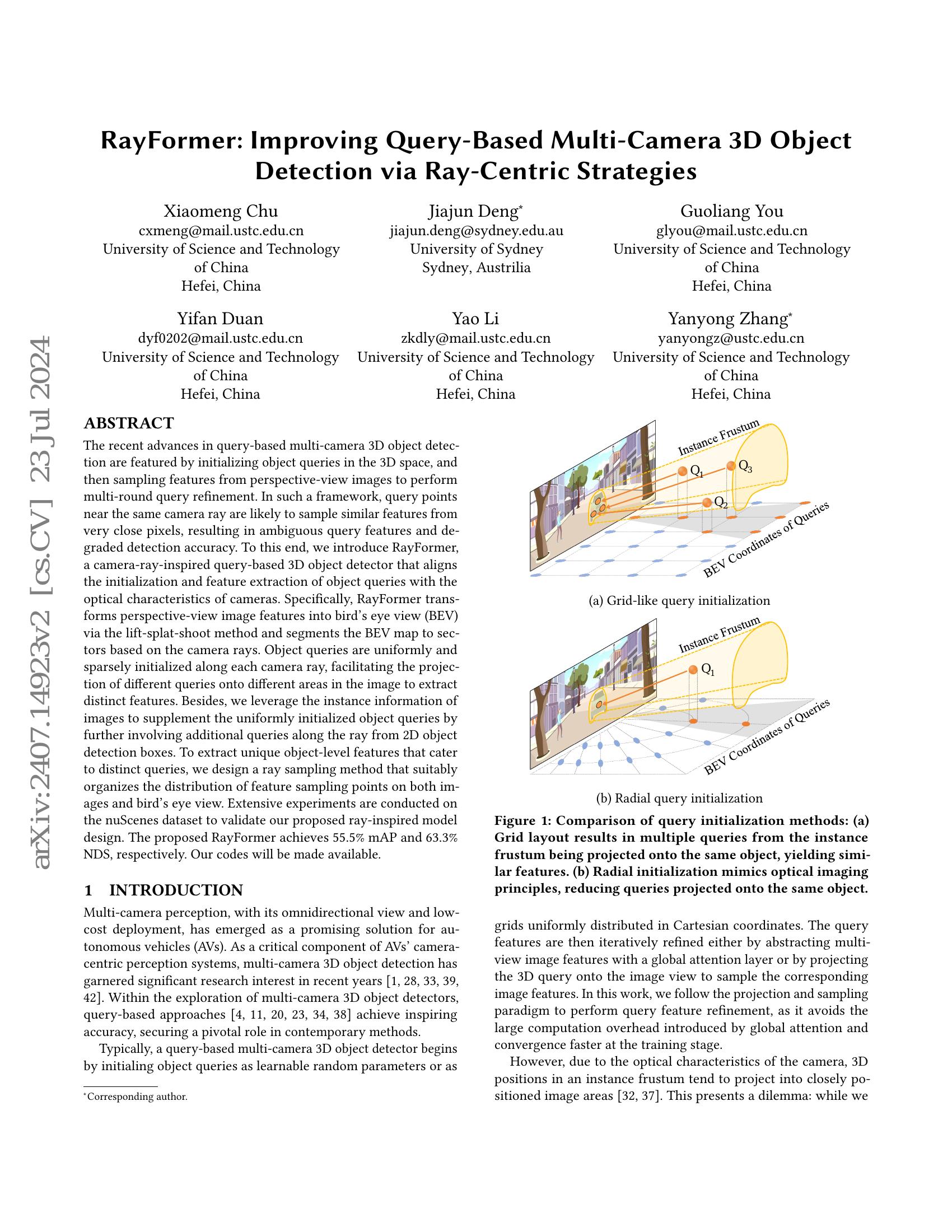 RayFormer: Improving Query-Based Multi-Camera 3D Object Detection via Ray-Centric Strategies - 智 ...
