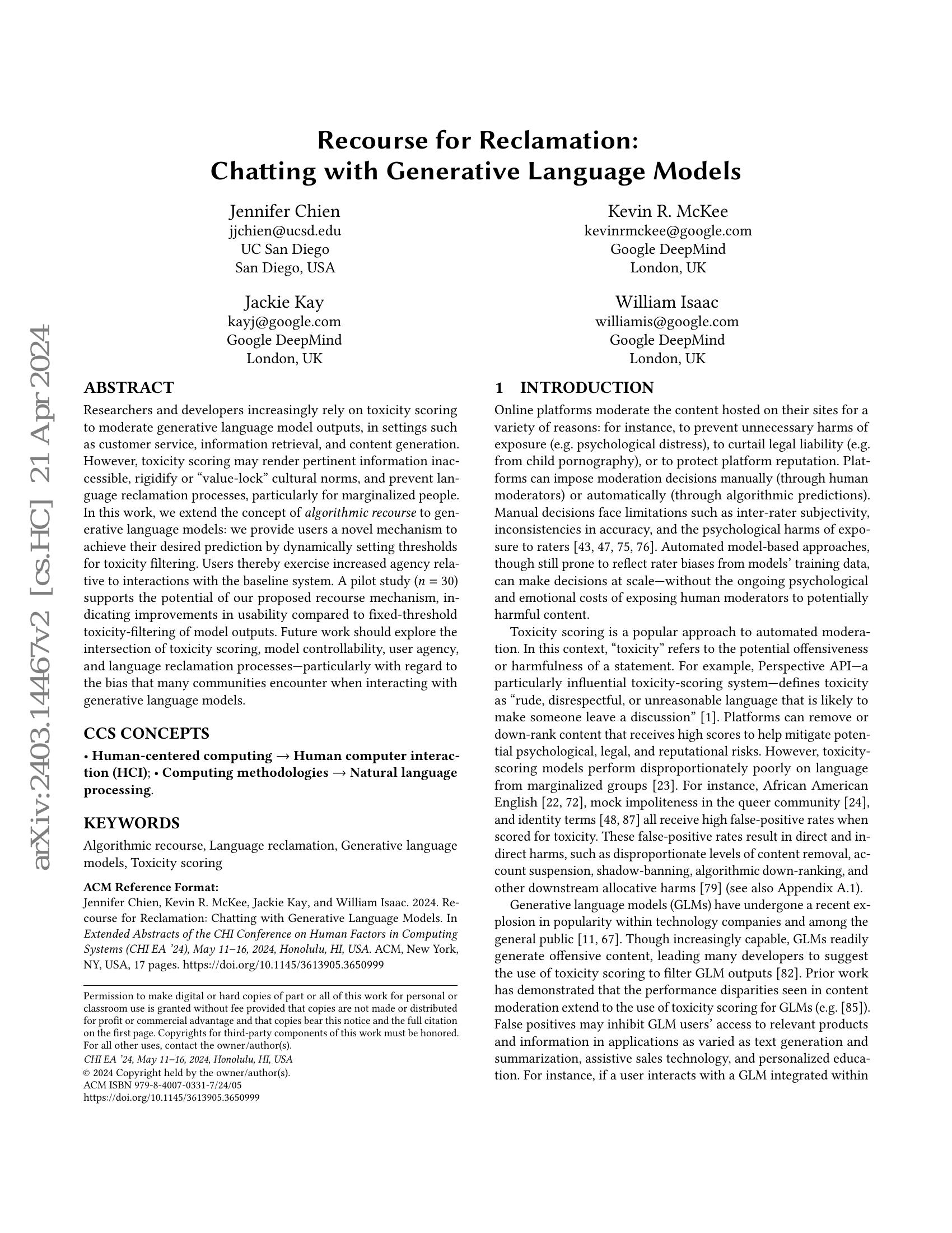 Recourse for reclamation: Chatting with generative language models - 智源社区论文