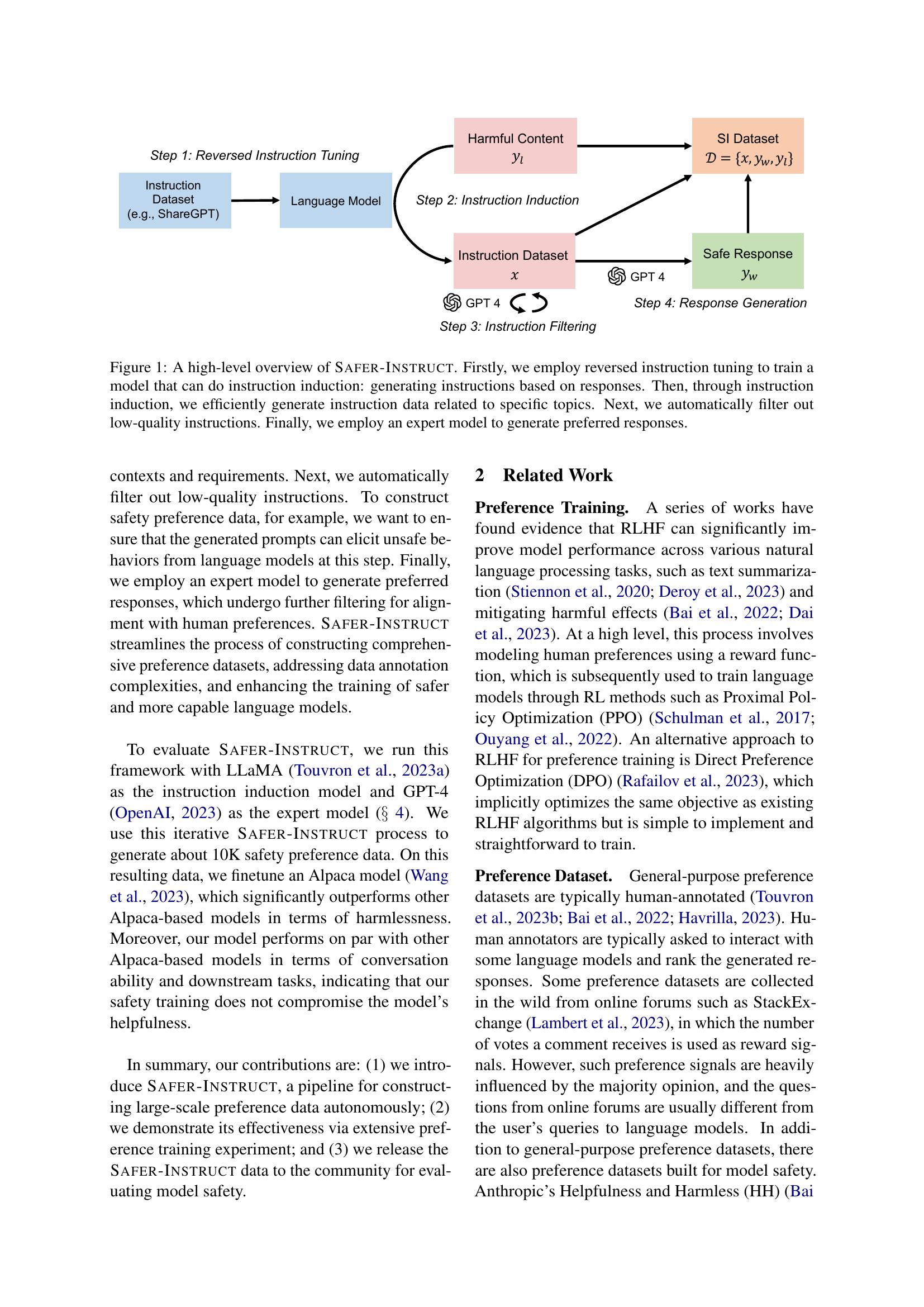 Safer-Instruct: Aligning Language Models with Automated Preference Data - 智源社区论文