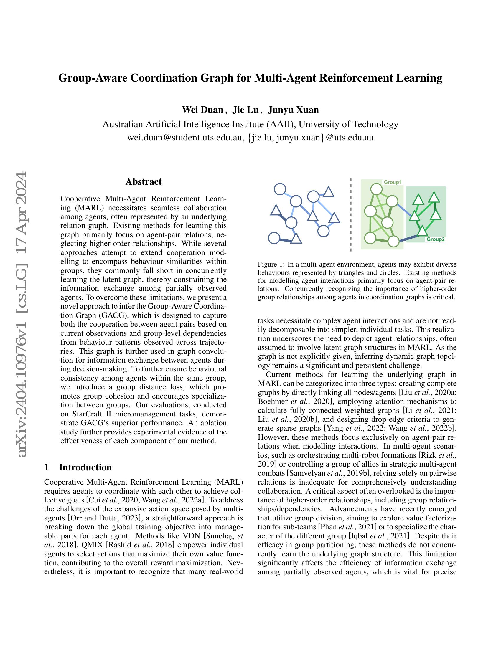 Group-Aware Coordination Graph for Multi-Agent Reinforcement Learning - 智源社区论文