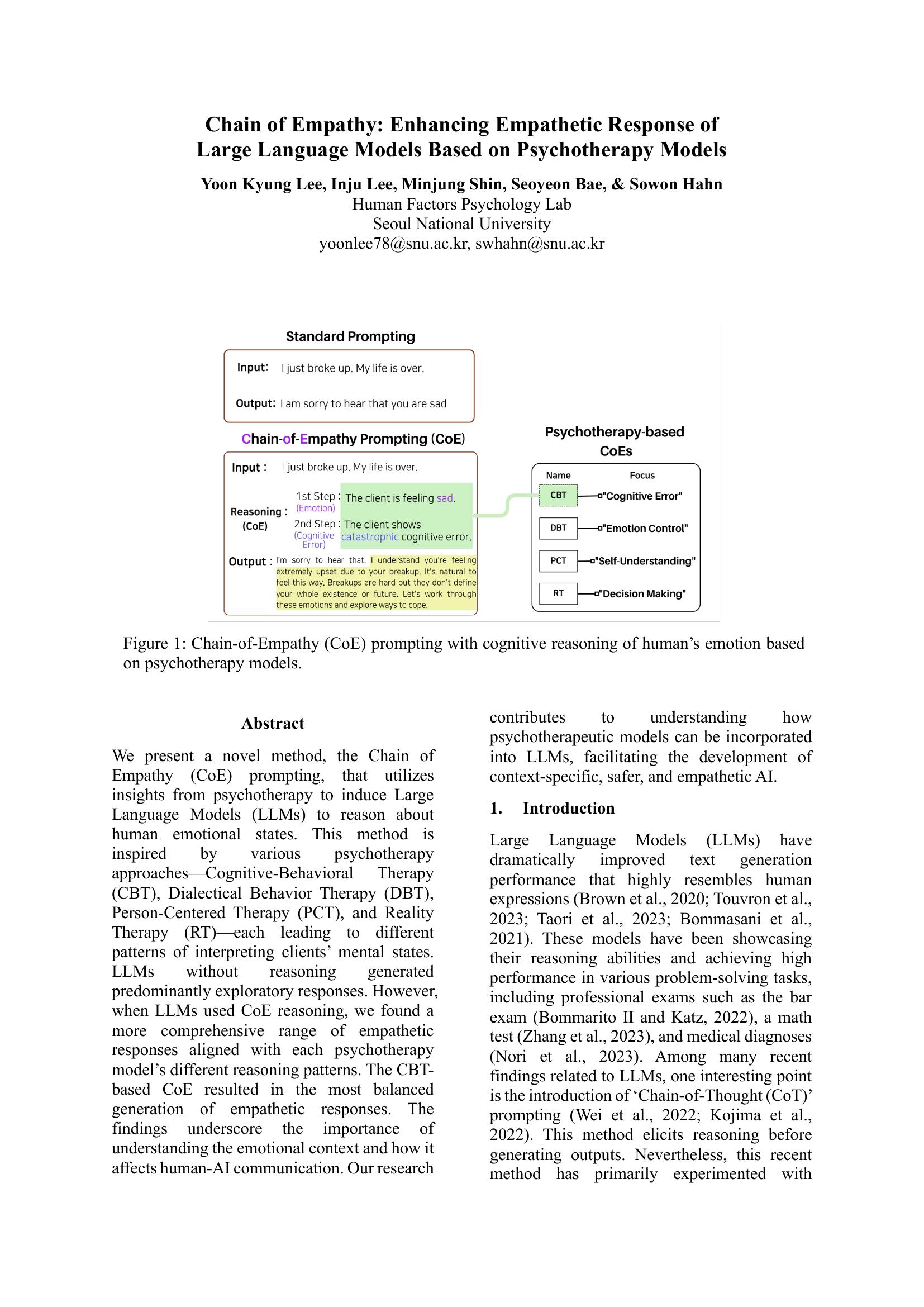 Chain of Empathy: Enhancing Empathetic Response of Large Language ...