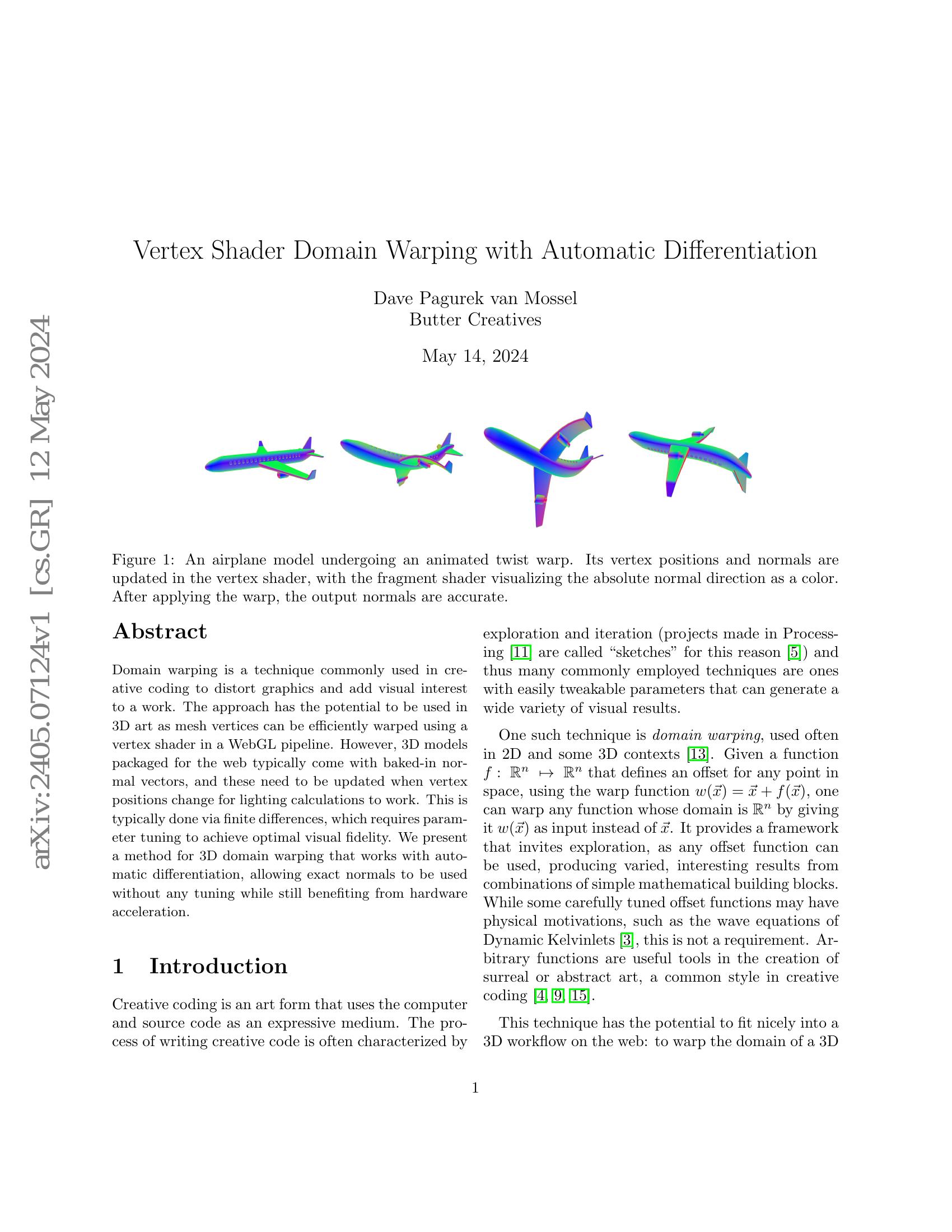 Vertex Shader Domain Warping with Automatic Differentiation - 智源社区论文