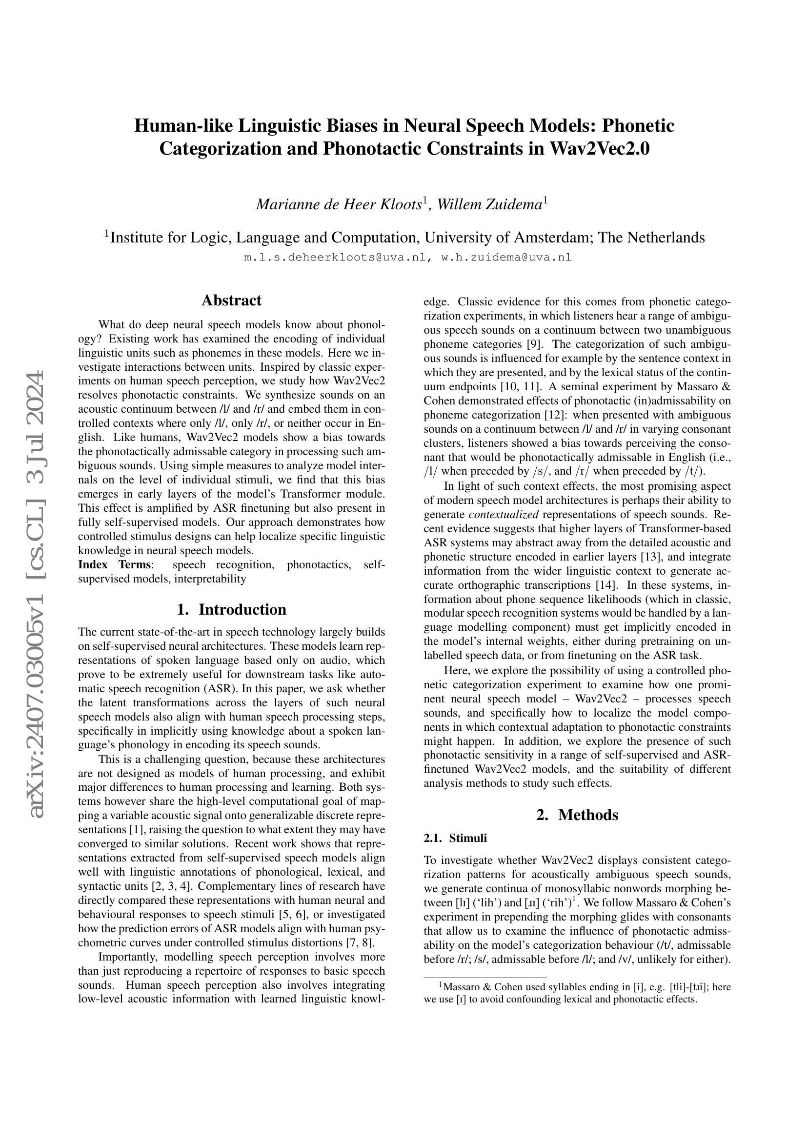 Human-like Linguistic Biases in Neural Speech Models: Phonetic ...