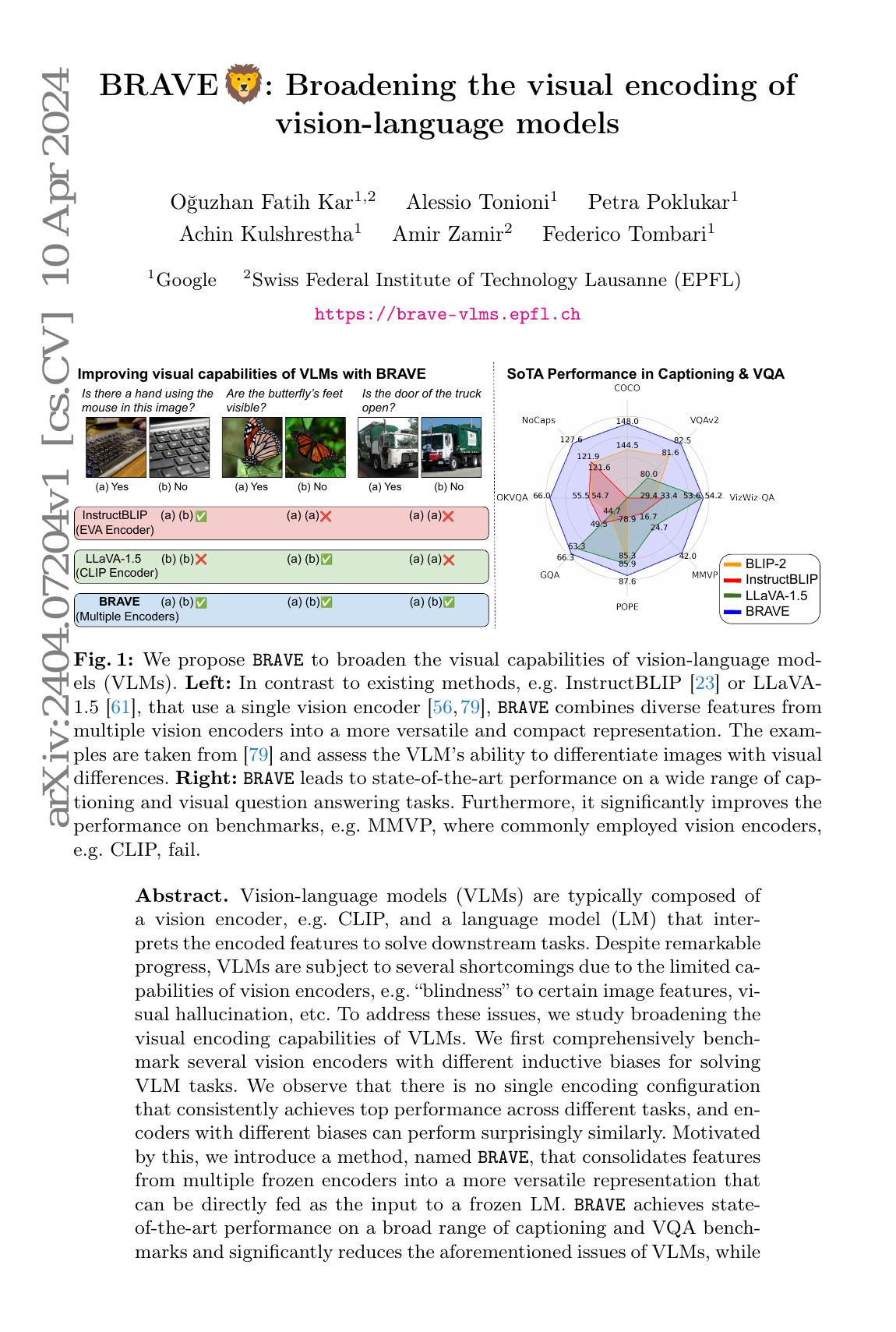 BRAVE: Broadening the visual encoding of vision-language models - 智源社区论文