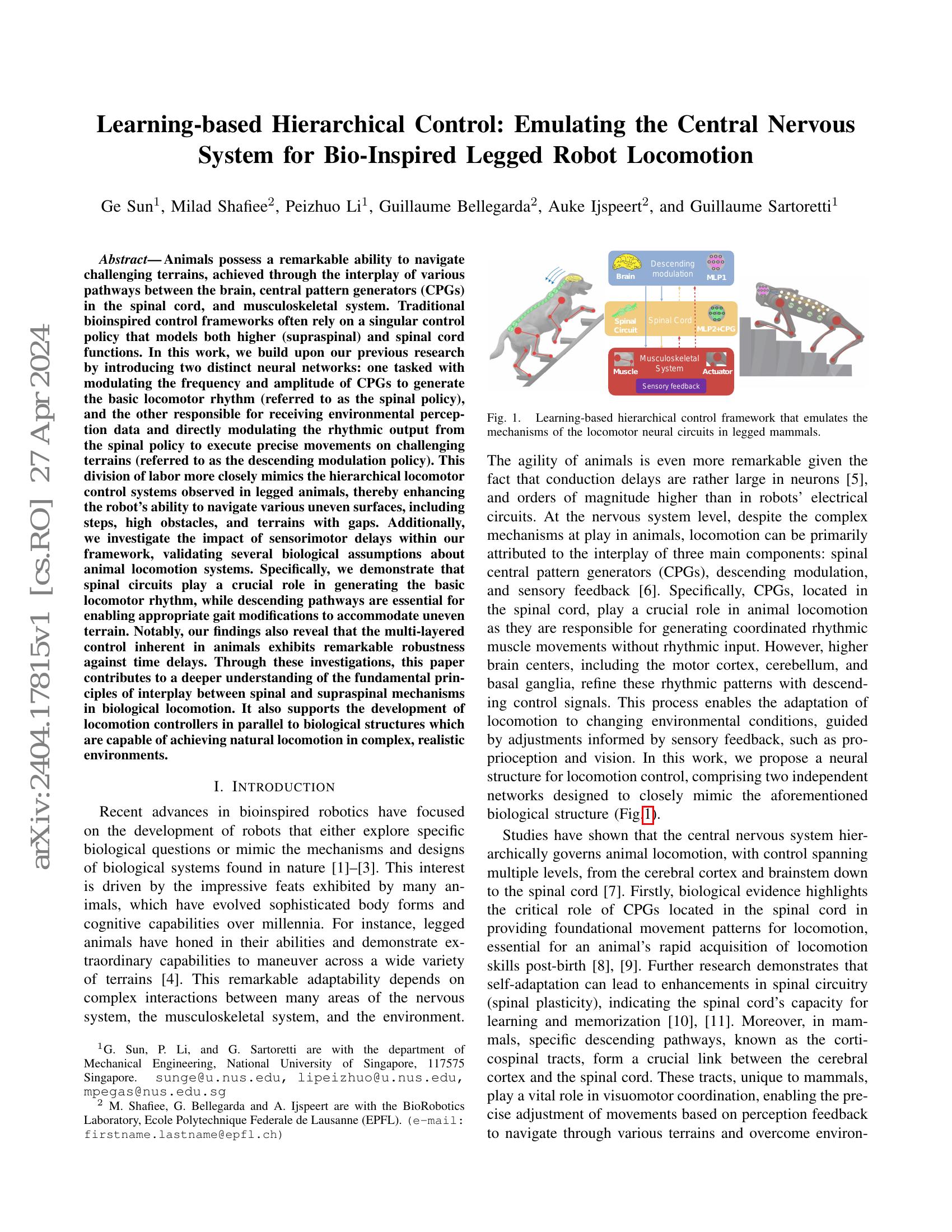Learning-based Hierarchical Control: Emulating the Central Nervous ...