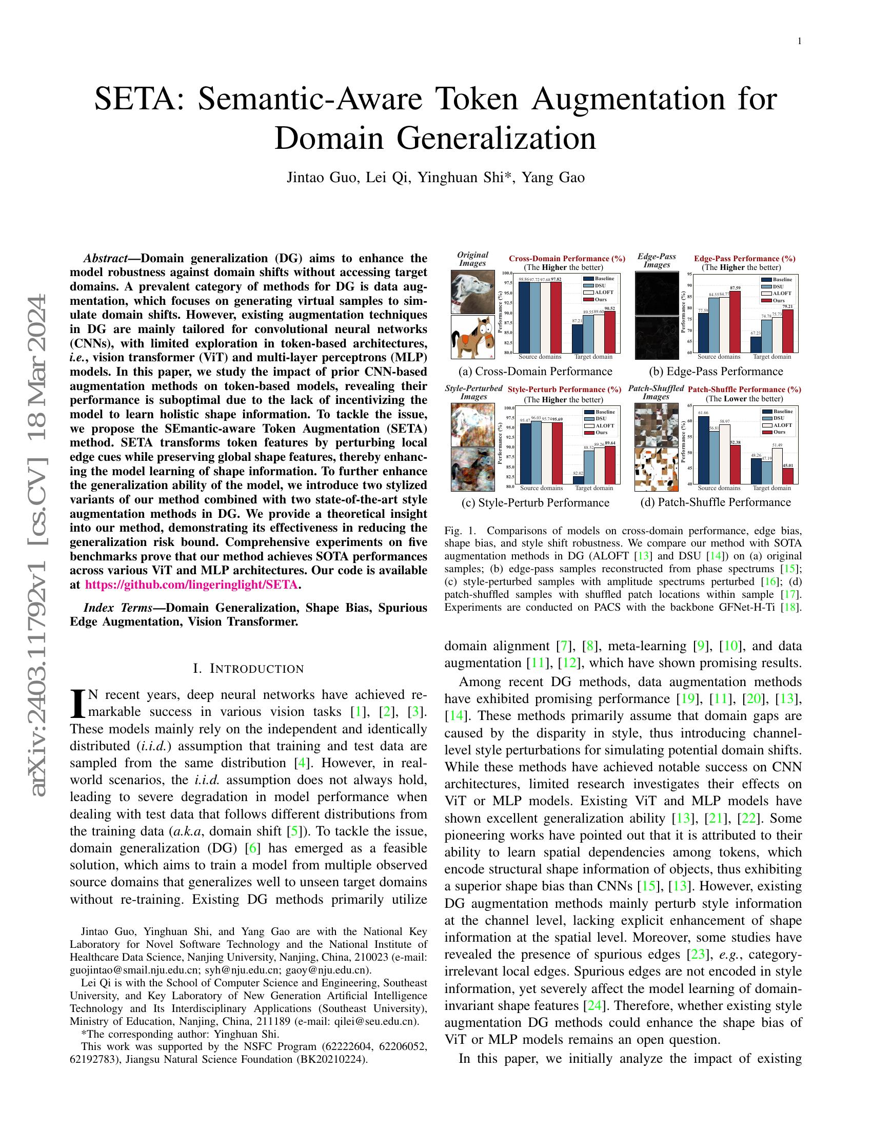 SETA: Semantic-Aware Token Augmentation for Domain Generalization - 智源社区论文