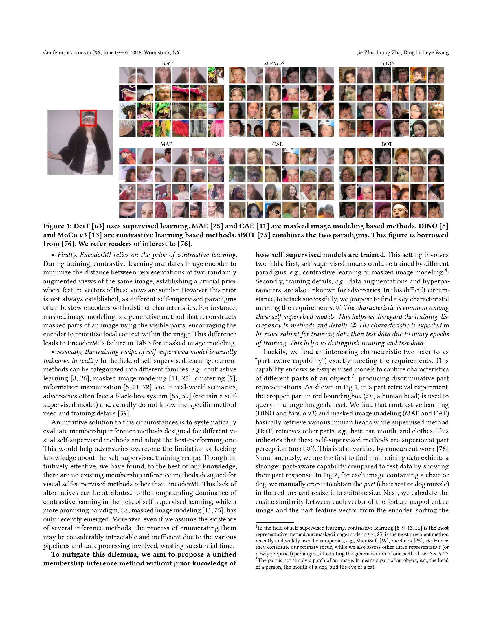 A Unified Membership Inference Method for Visual Self-supervised Encoder via Part-aware ...