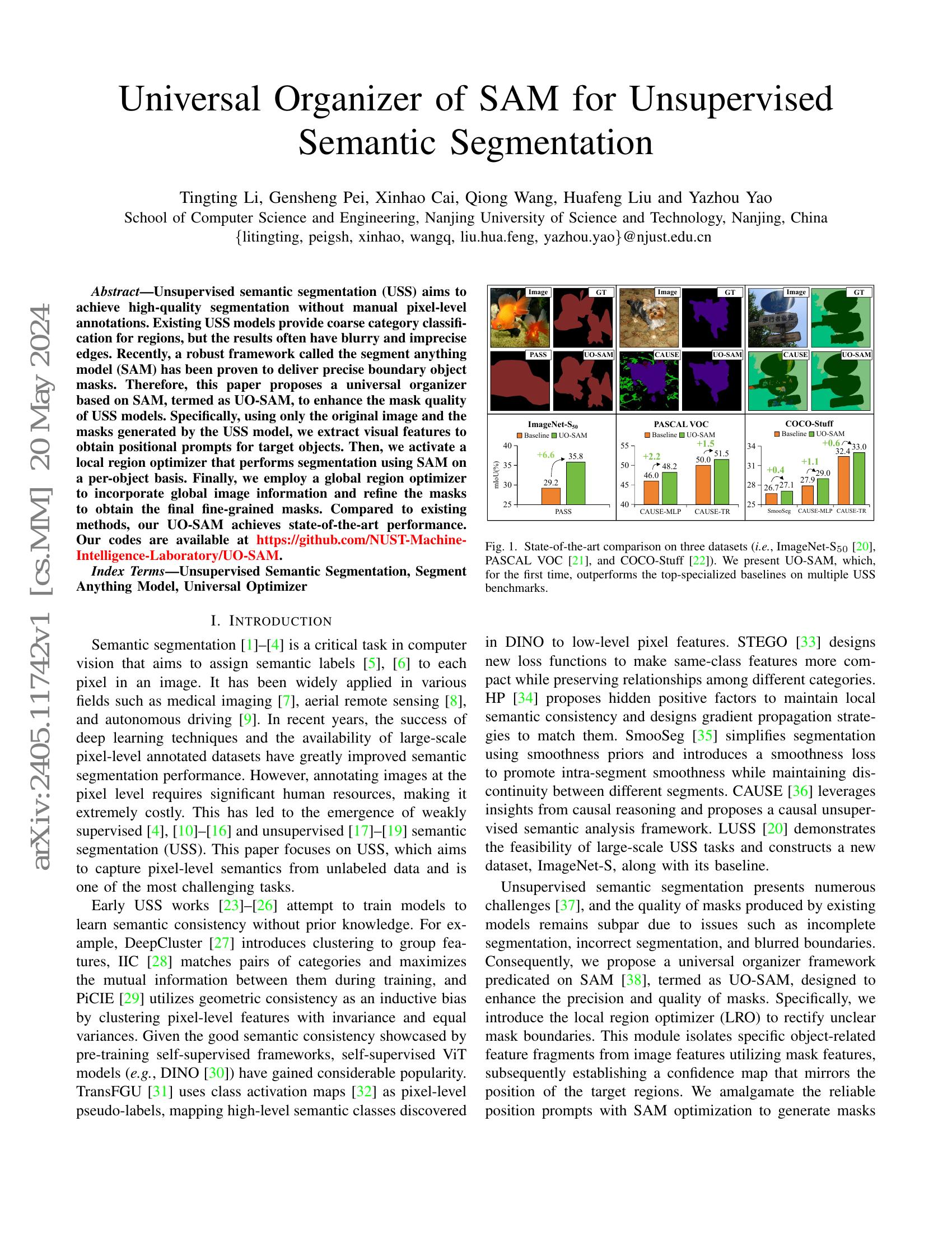 Universal Organizer of SAM for Unsupervised Semantic Segmentation - 智源社区论文