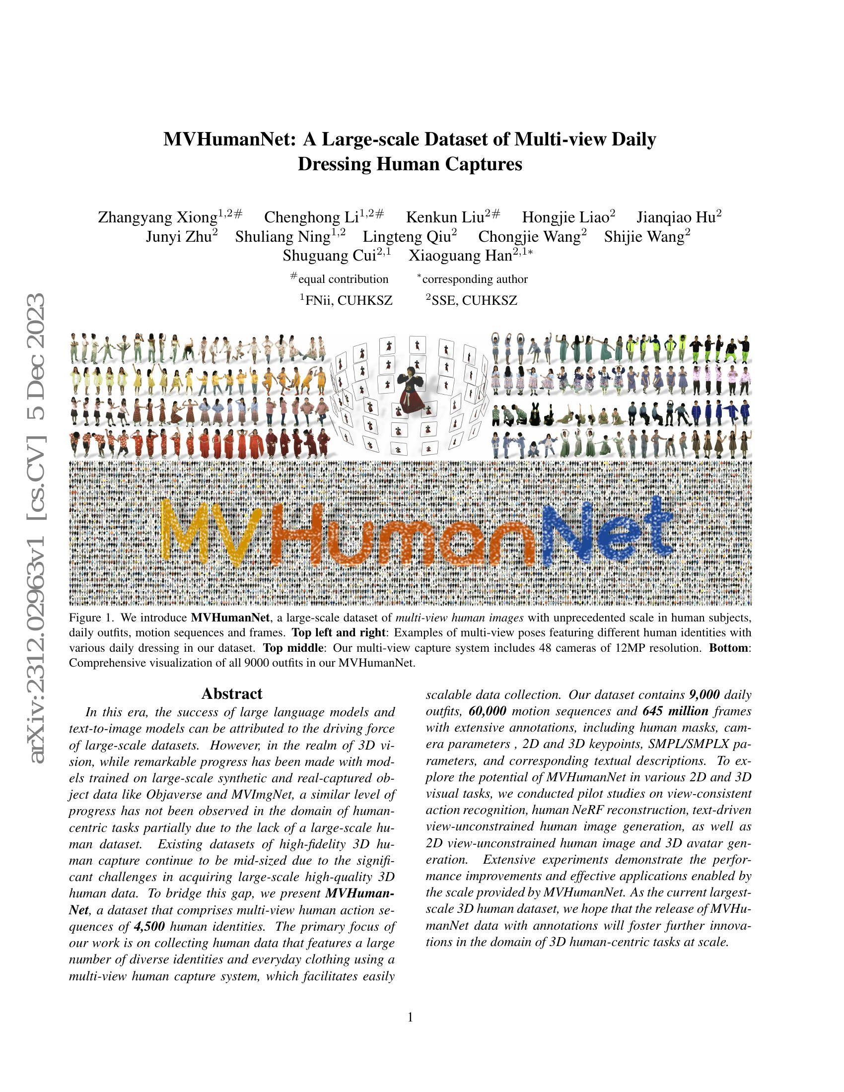 MVHumanNet: A Large-scale Dataset of Multi-view Daily Dressing Human ...