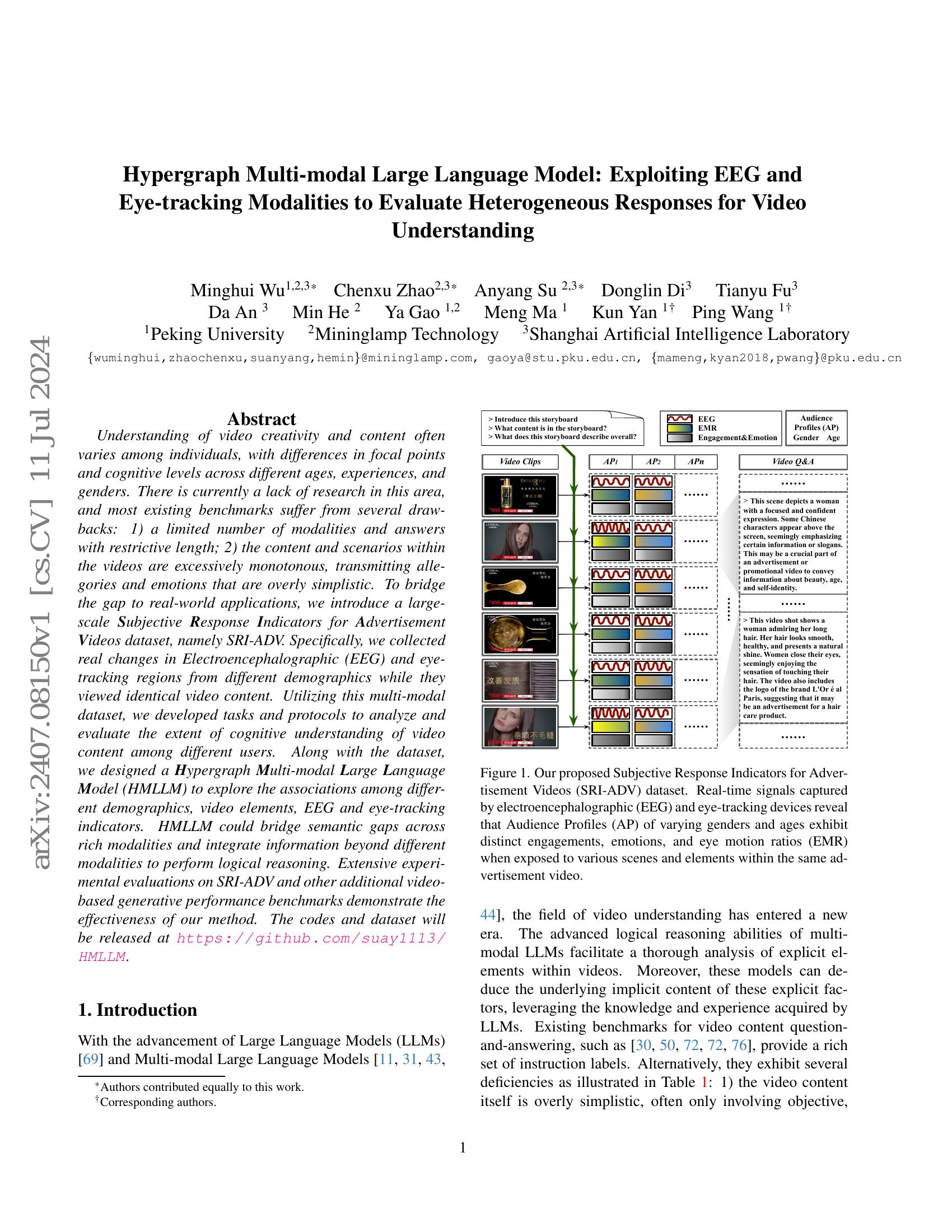 Hypergraph Multi-modal Large Language Model: Exploiting EEG and Eye ...