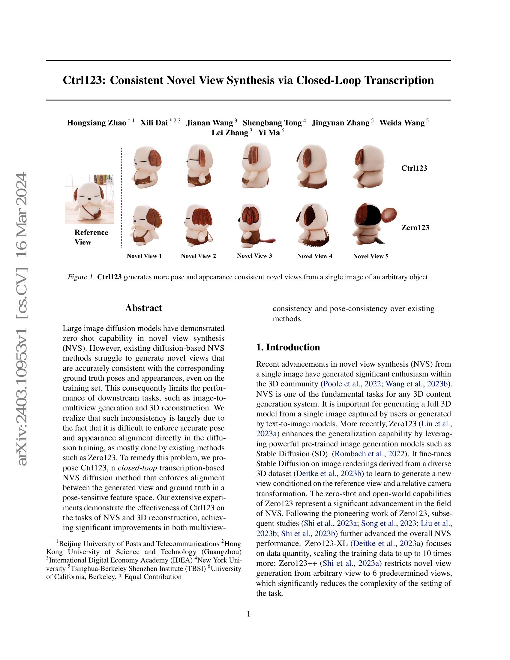 Ctrl123: Consistent Novel View Synthesis via Closed-Loop Transcription ...