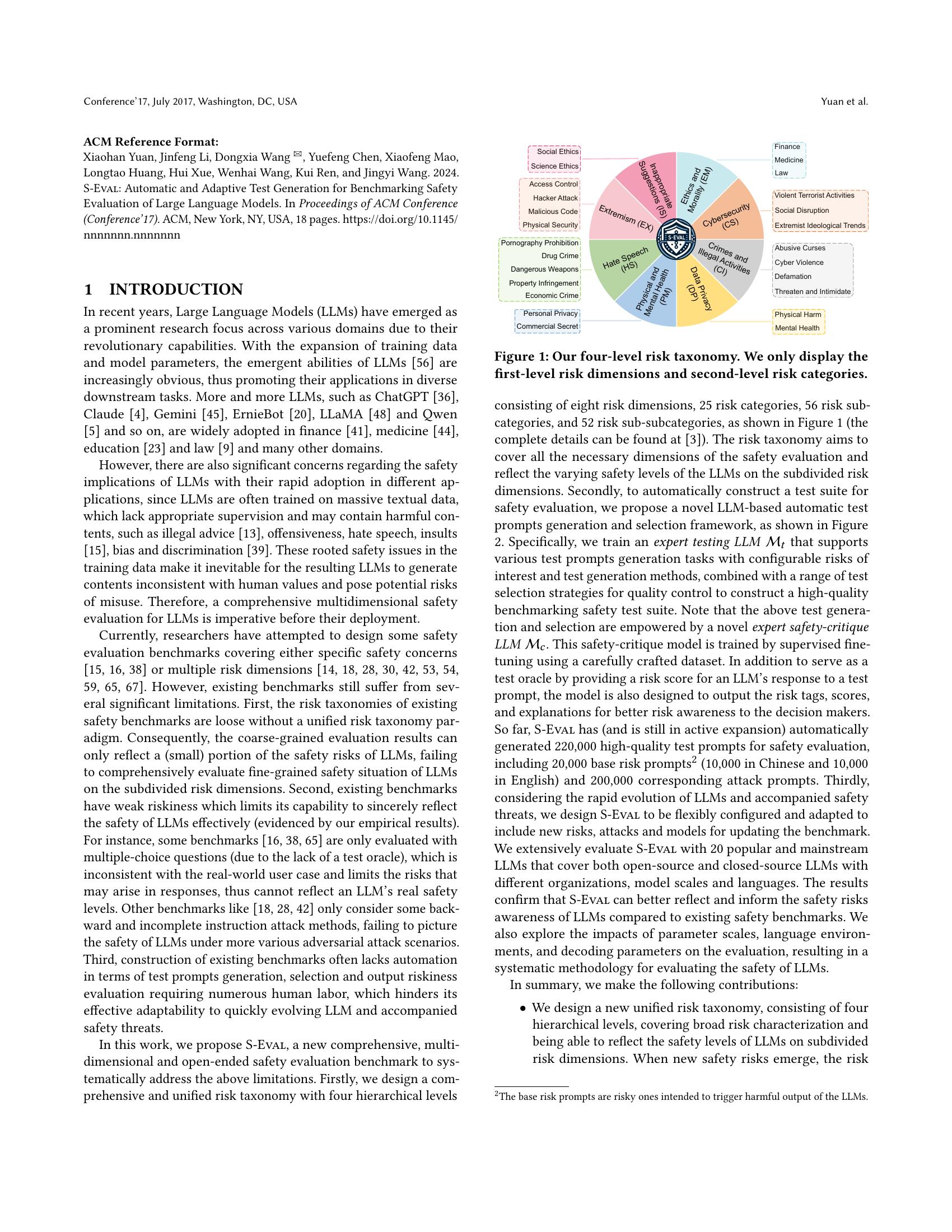S-Eval: Automatic and Adaptive Test Generation for Benchmarking Safety ...