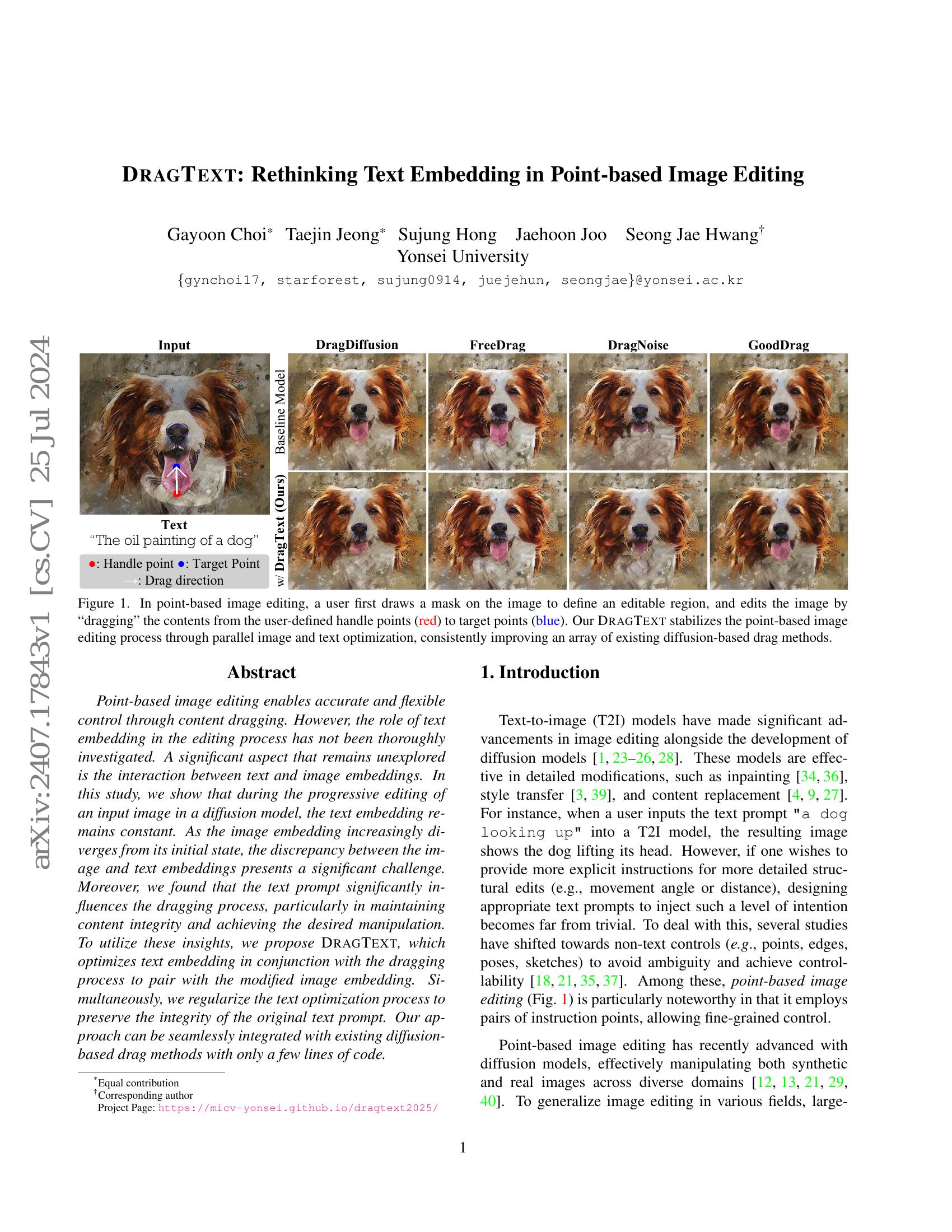 DragText: Rethinking Text Embedding in Point-based Image Editing - 智源社区论文