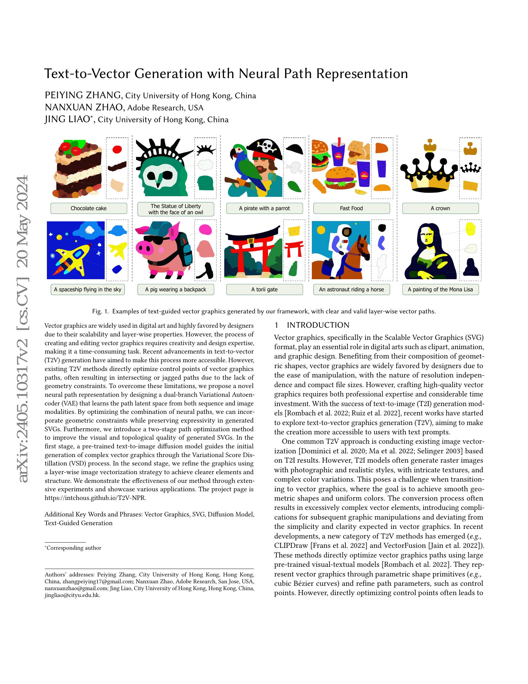 Text-to-Vector Generation with Neural Path Representation - 智源社区论文