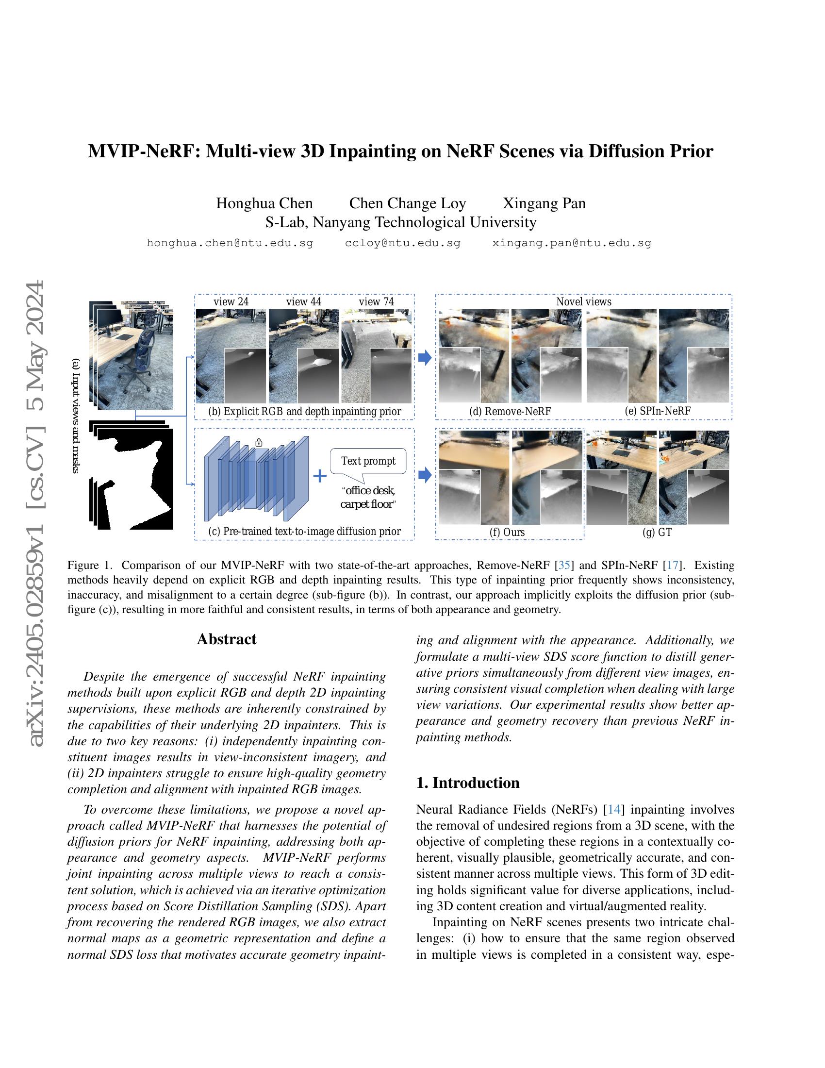 MVIP-NeRF: Multi-view 3D Inpainting on NeRF Scenes via Diffusion Prior ...