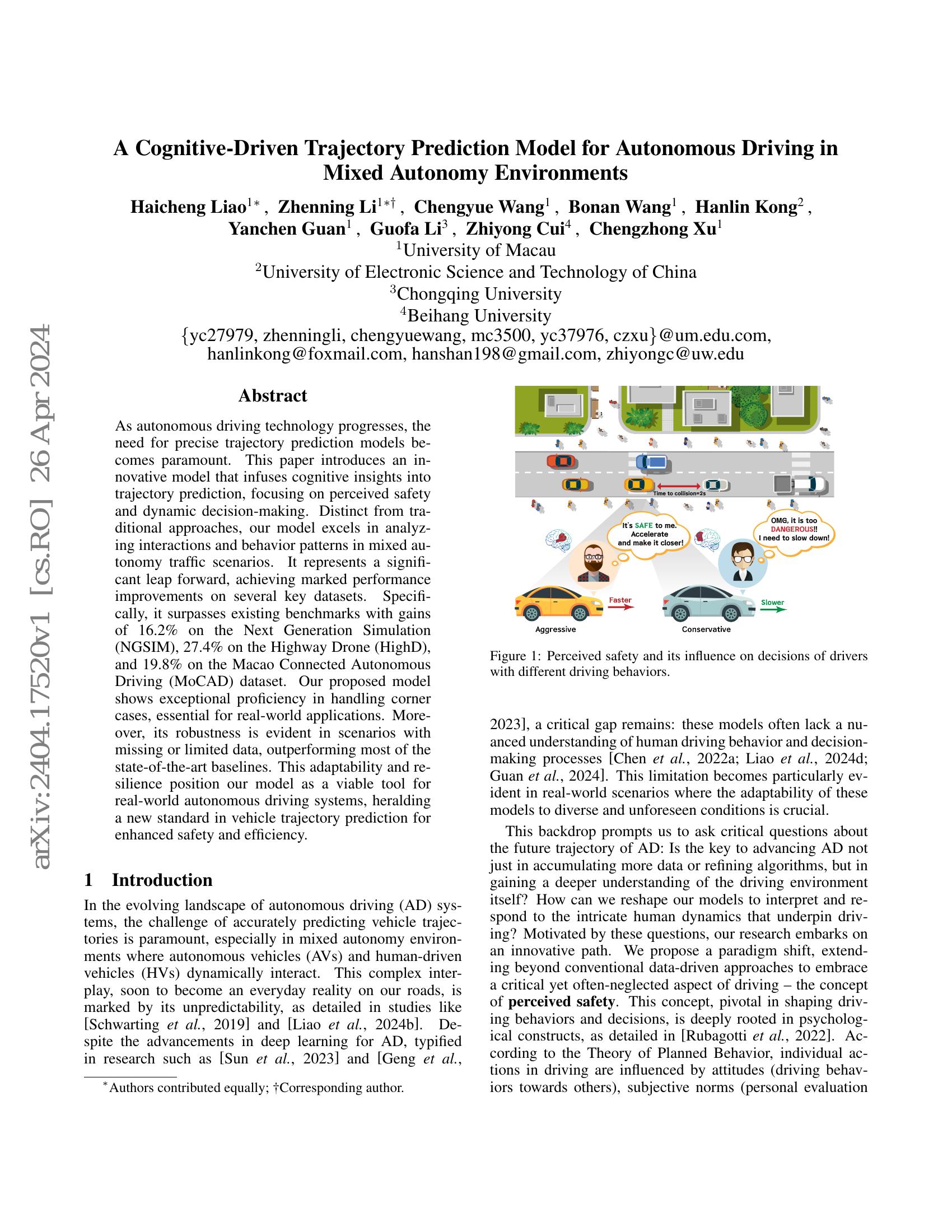 A Cognitive-Driven Trajectory Prediction Model for Autonomous Driving ...
