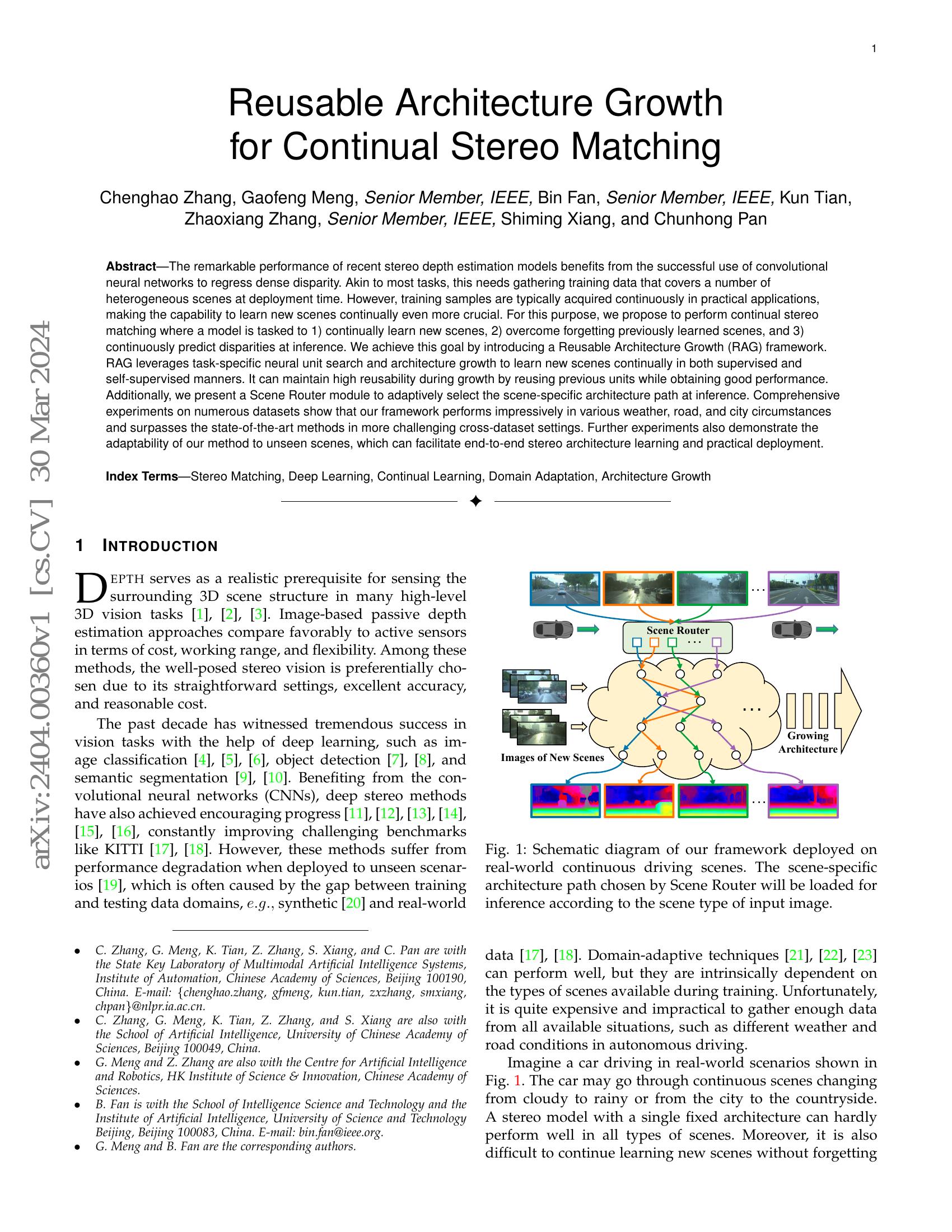 Reusable Architecture Growth for Continual Stereo Matching - 智源社区论文