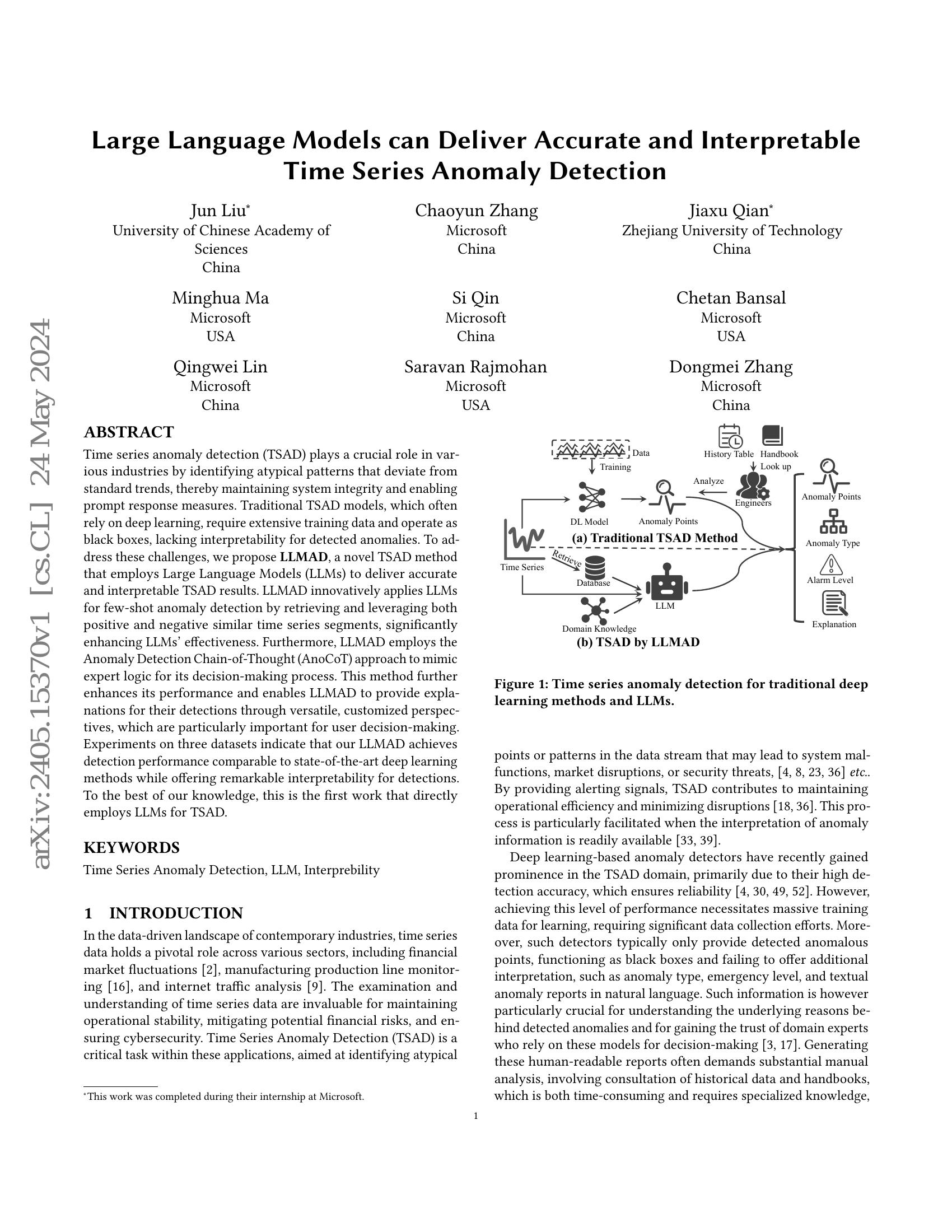 Large Language Models can Deliver Accurate and Interpretable Time Series Anomaly Detection - 智源社区论文