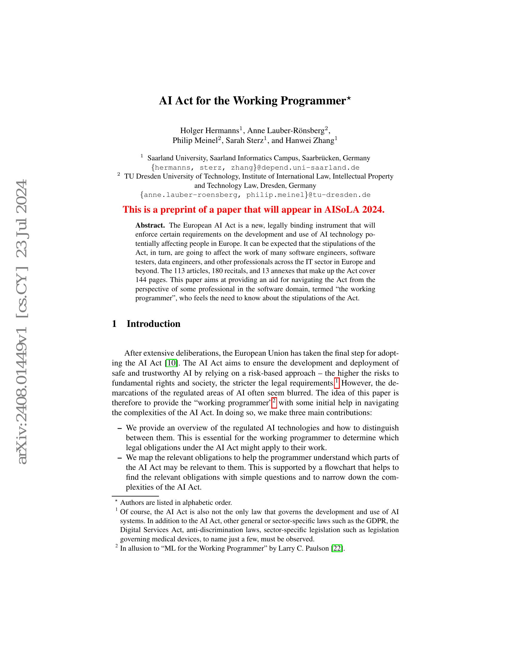 AI Act for the Working Programmer - 智源社区论文