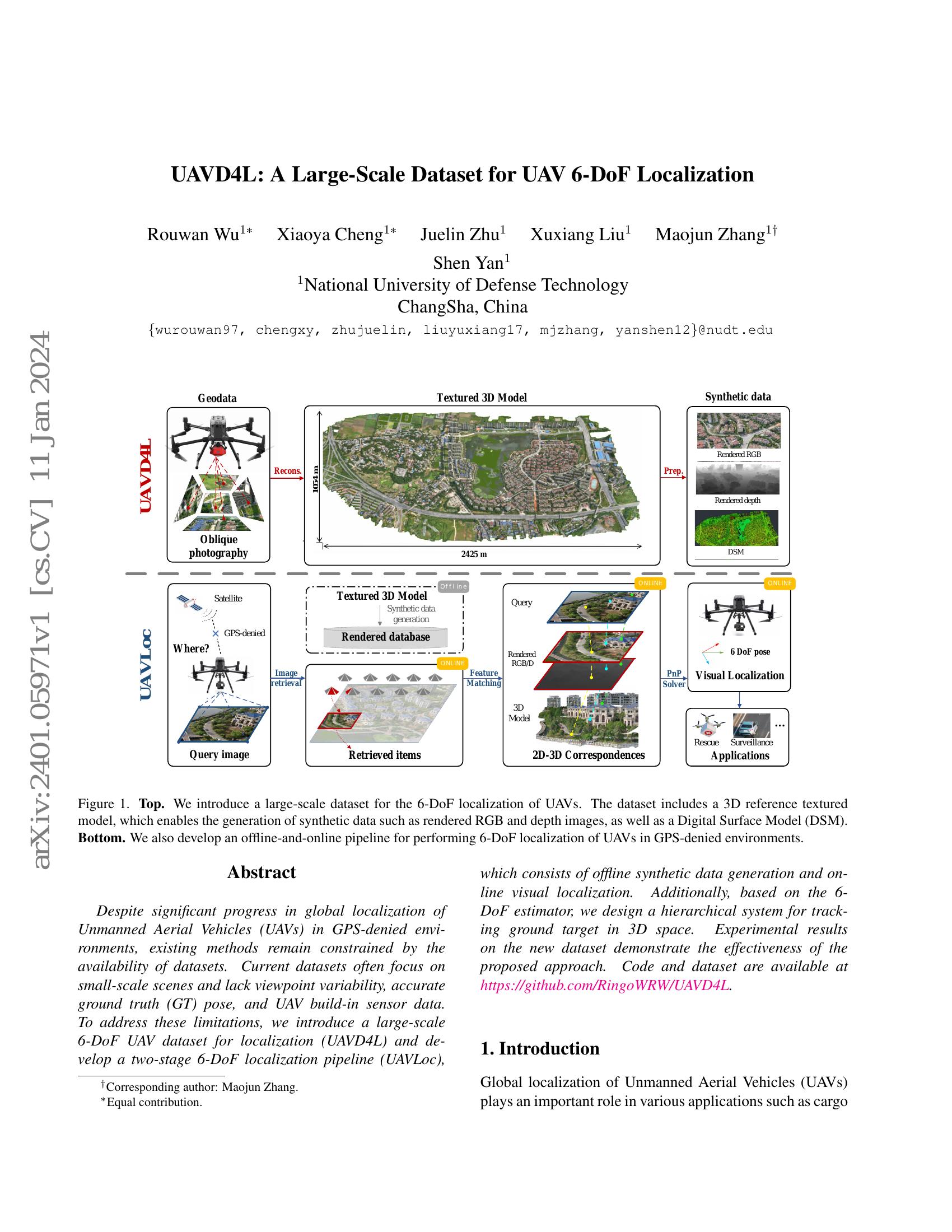 UAVD4L: A Large-Scale Dataset for UAV 6-DoF Localization - 智源社区论文