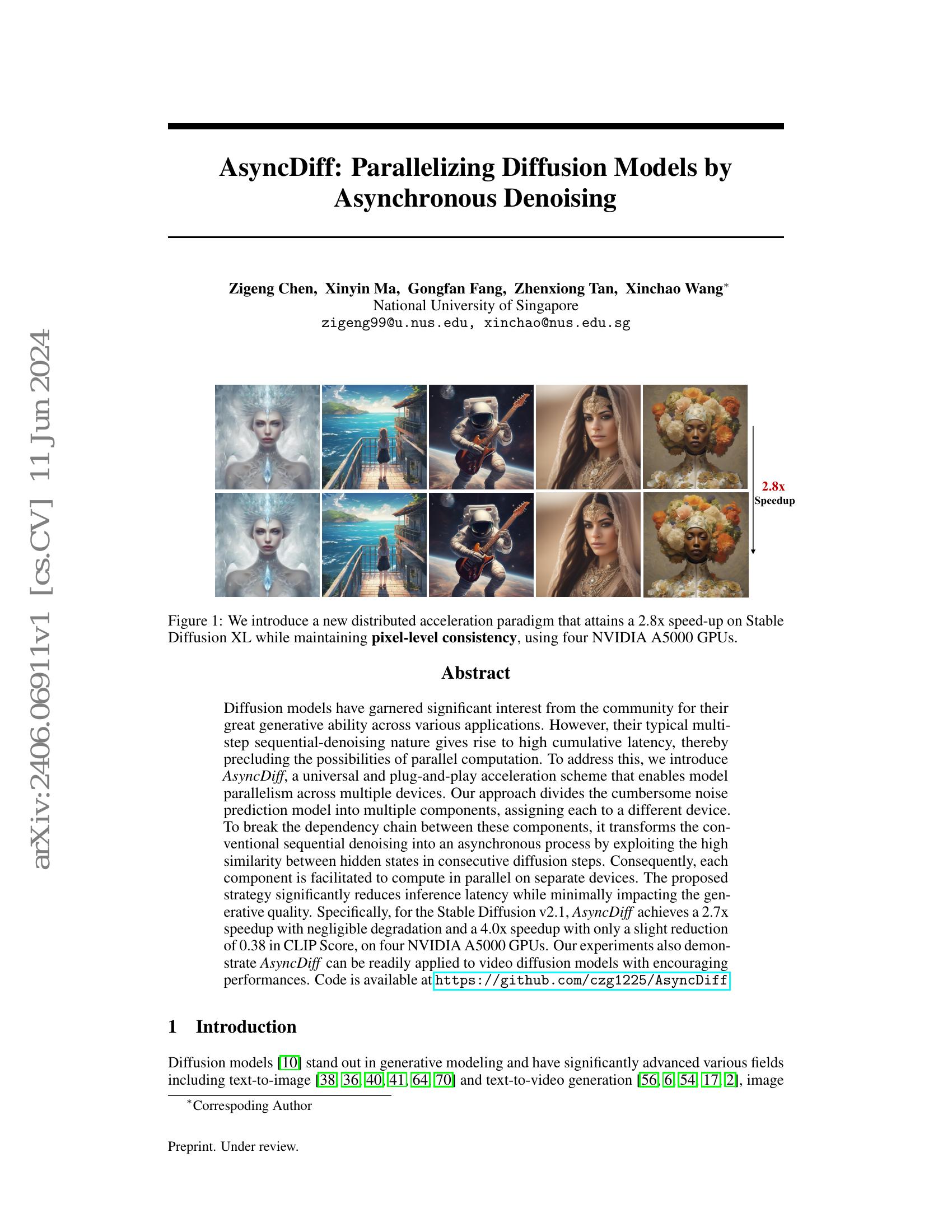 AsyncDiff: Parallelizing Diffusion Models by Asynchronous Denoising - 智源社区论文