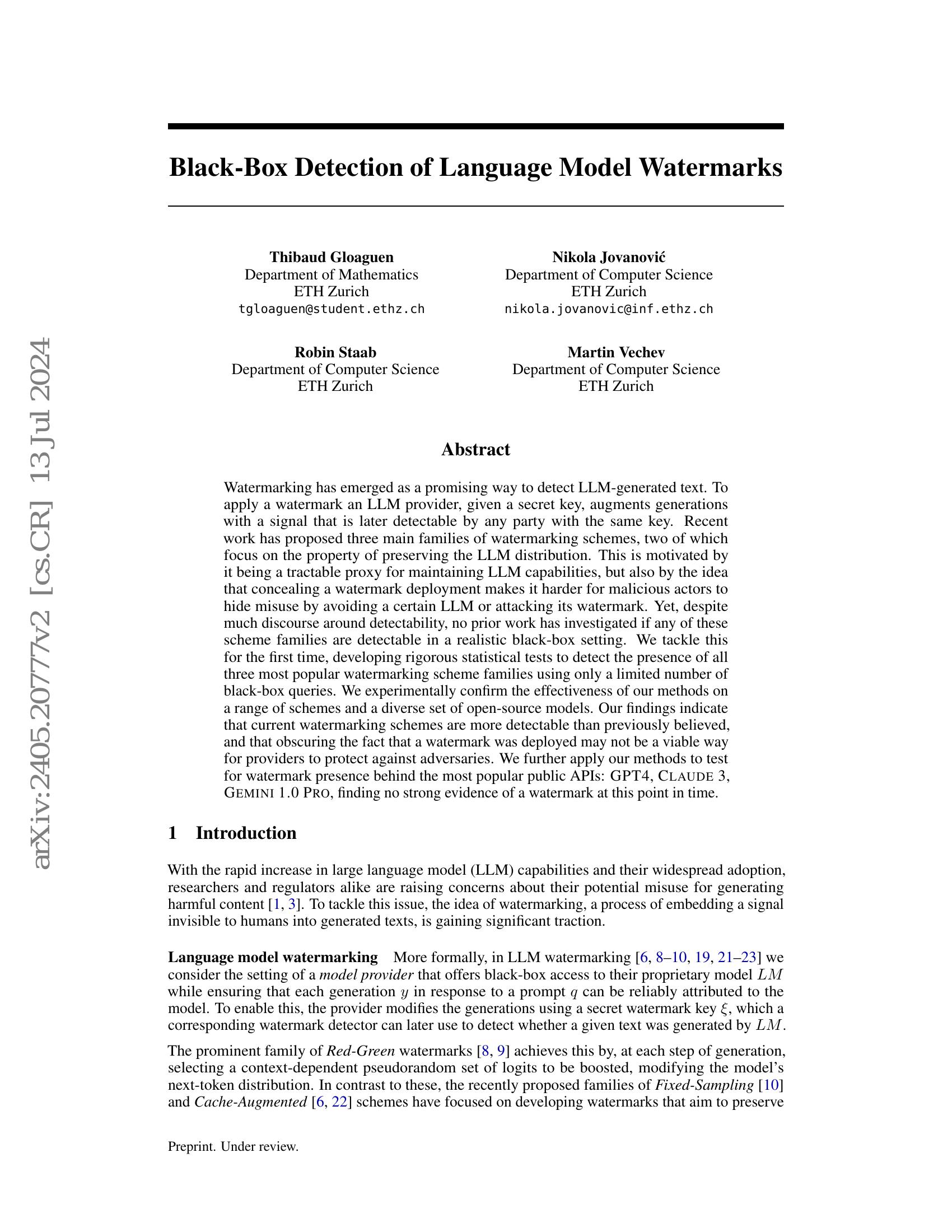 Black-Box Detection of Language Model Watermarks - 智源社区论文