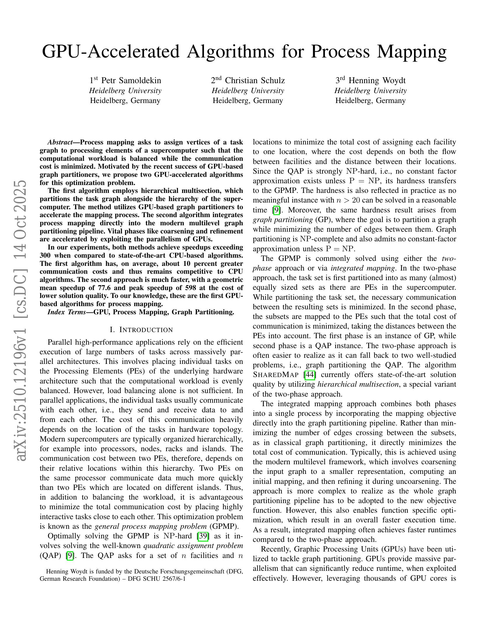 GPU-Accelerated Algorithms for Process Mapping - 智源社区论文