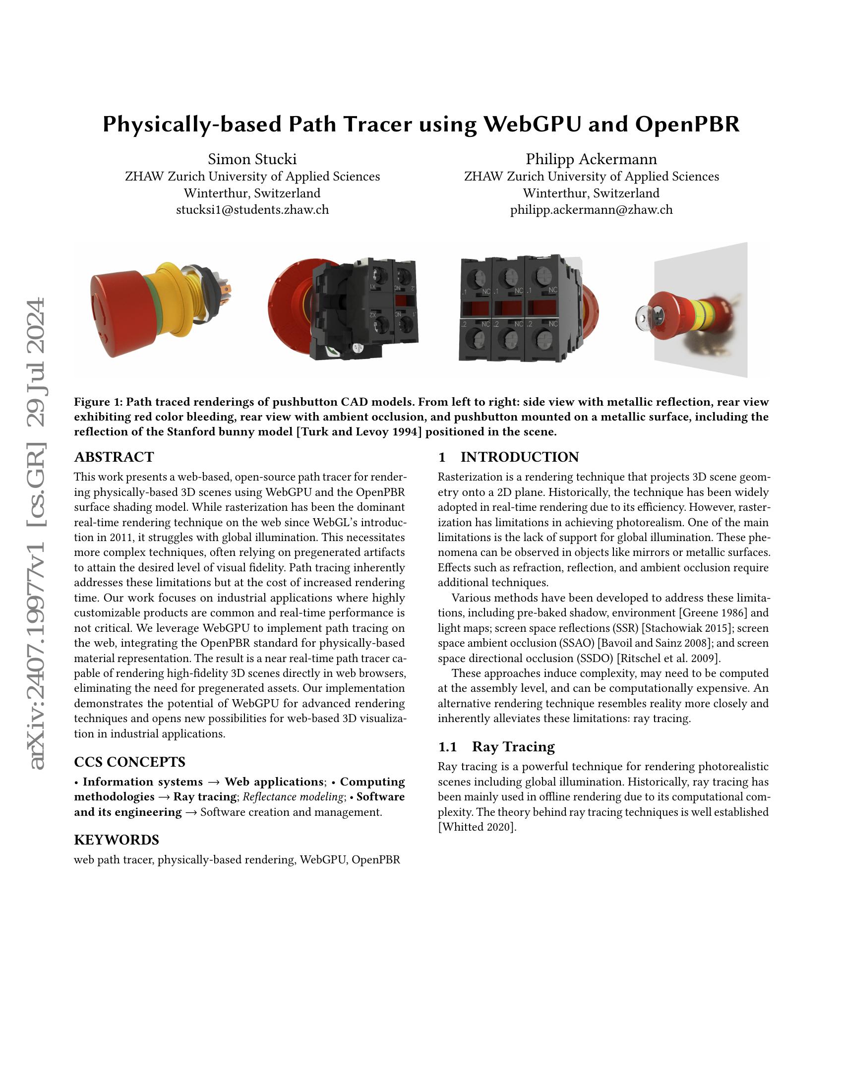 Physically-based Path Tracer using WebGPU and OpenPBR - 智源社区论文