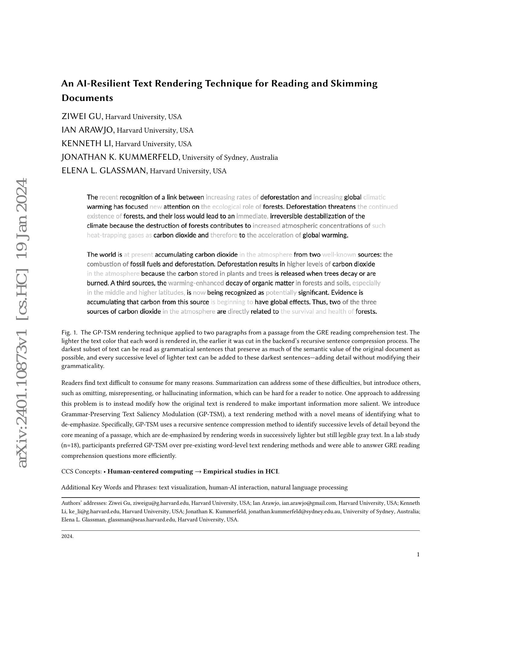 An AI-Resilient Text Rendering Technique for Reading and Skimming Documents - 智源社区论文