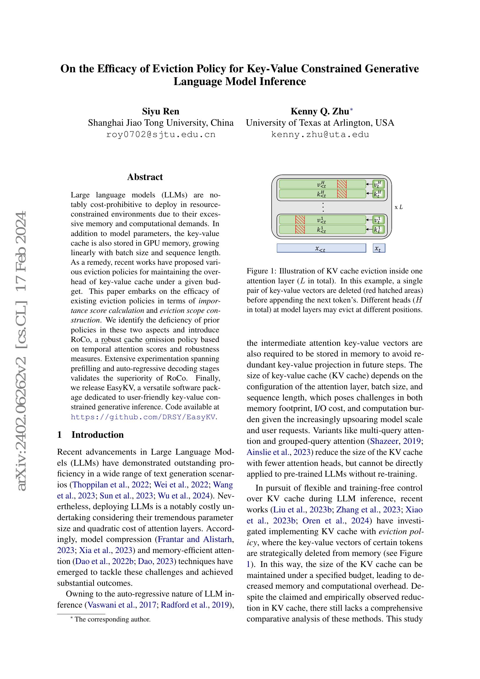 On the Efficacy of Eviction Policy for Key-Value Constrained Generative Language Model Inference ...