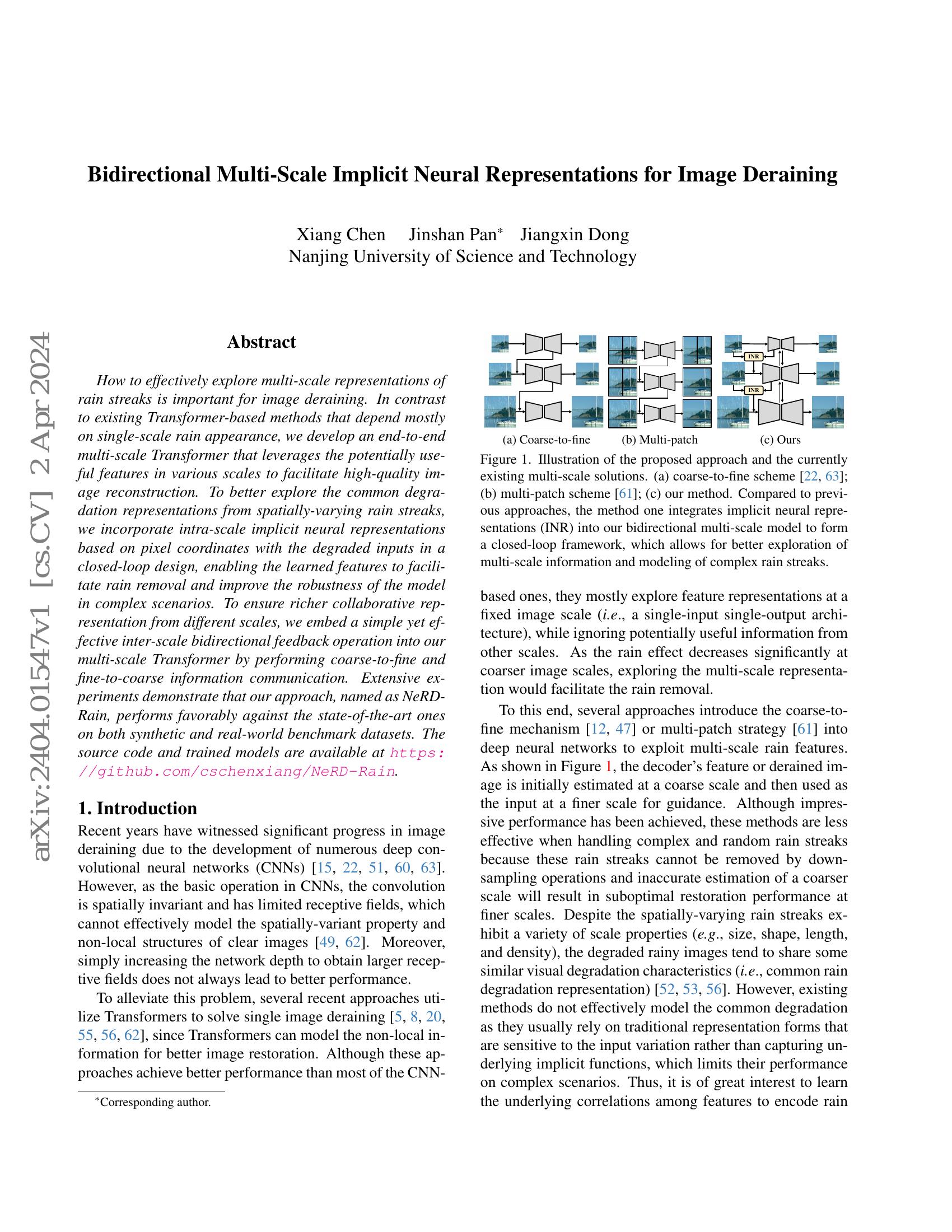 Bidirectional Multi-Scale Implicit Neural Representations for Image Deraining - 智源社区论文