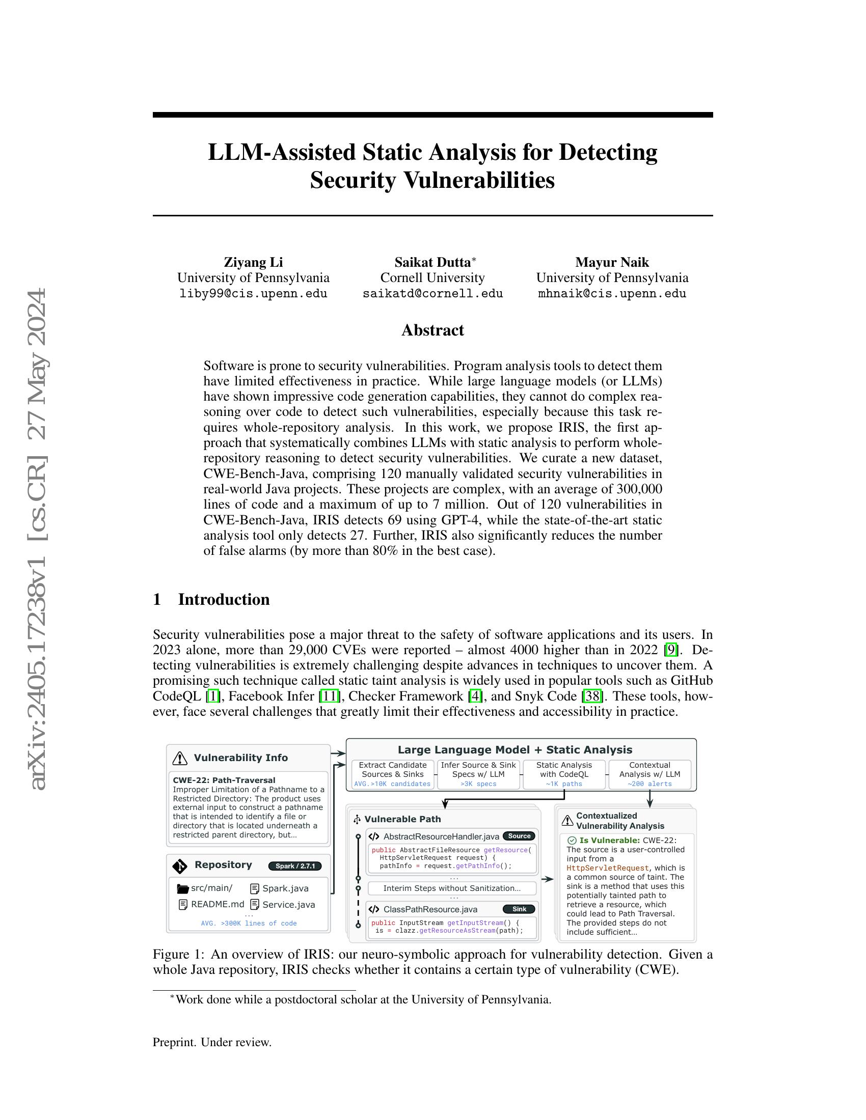 LLM-Assisted Static Analysis for Detecting Security Vulnerabilities - 智源社区论文