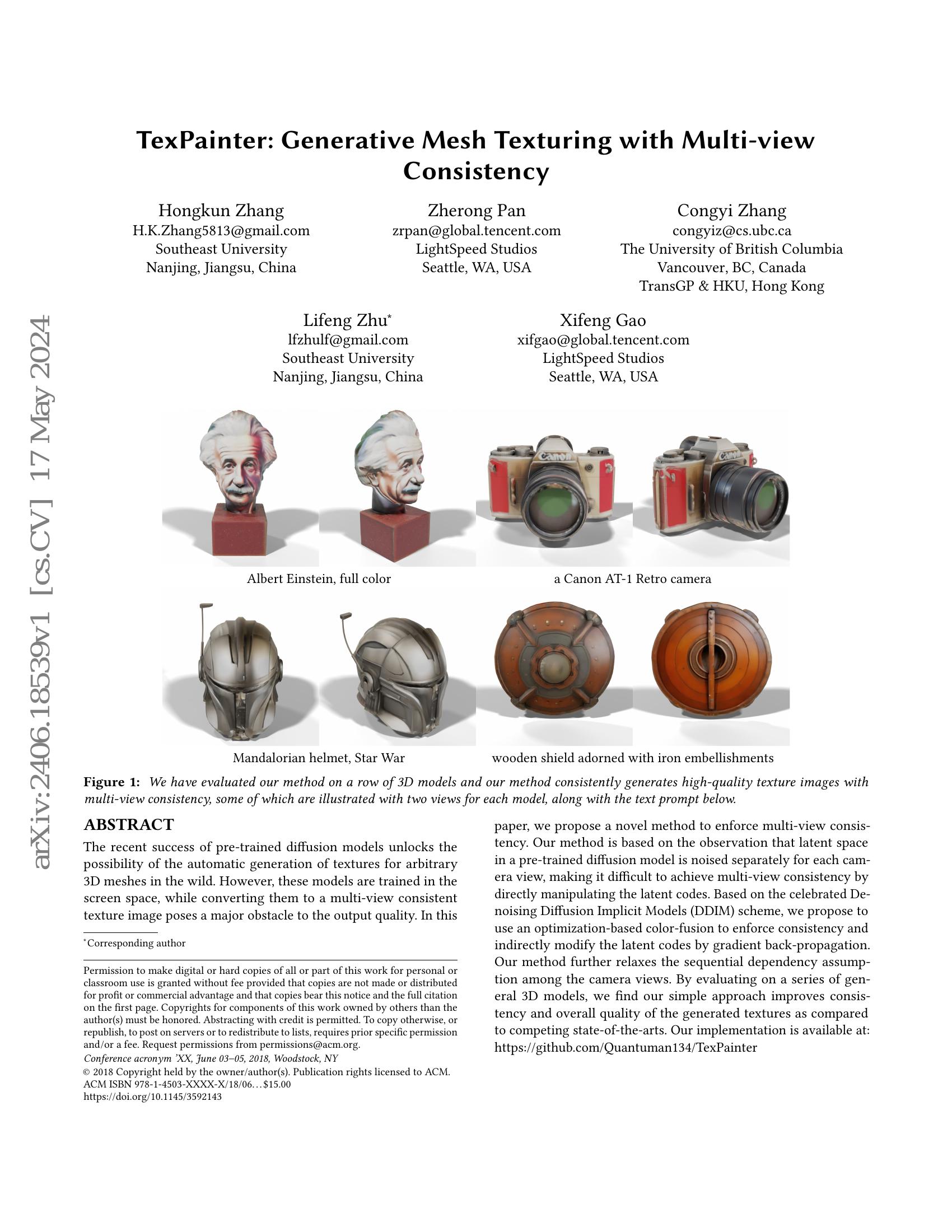 TexPainter: Generative Mesh Texturing with Multi-view Consistency - 智源社区论文