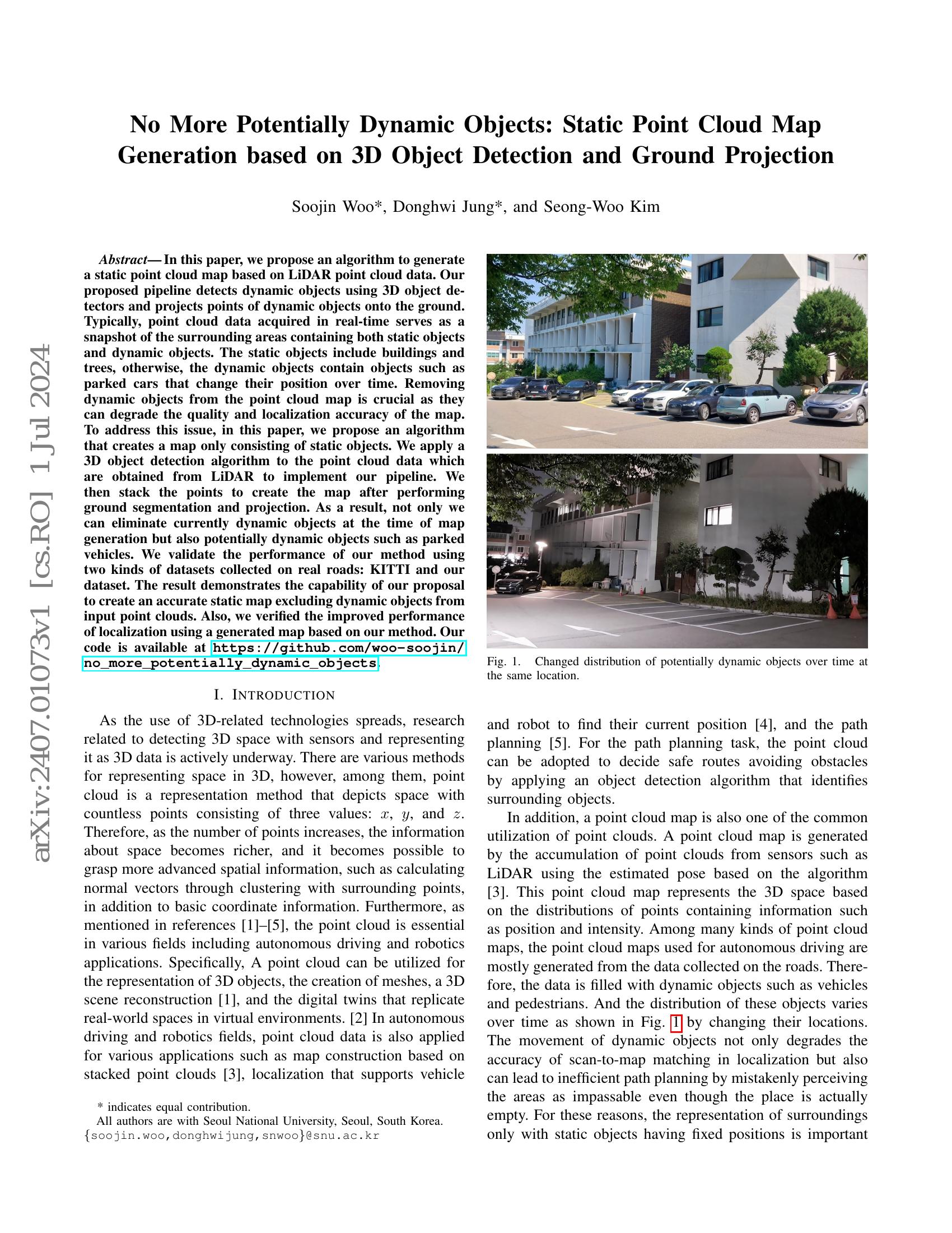 No More Potentially Dynamic Objects: Static Point Cloud Map Generation ...