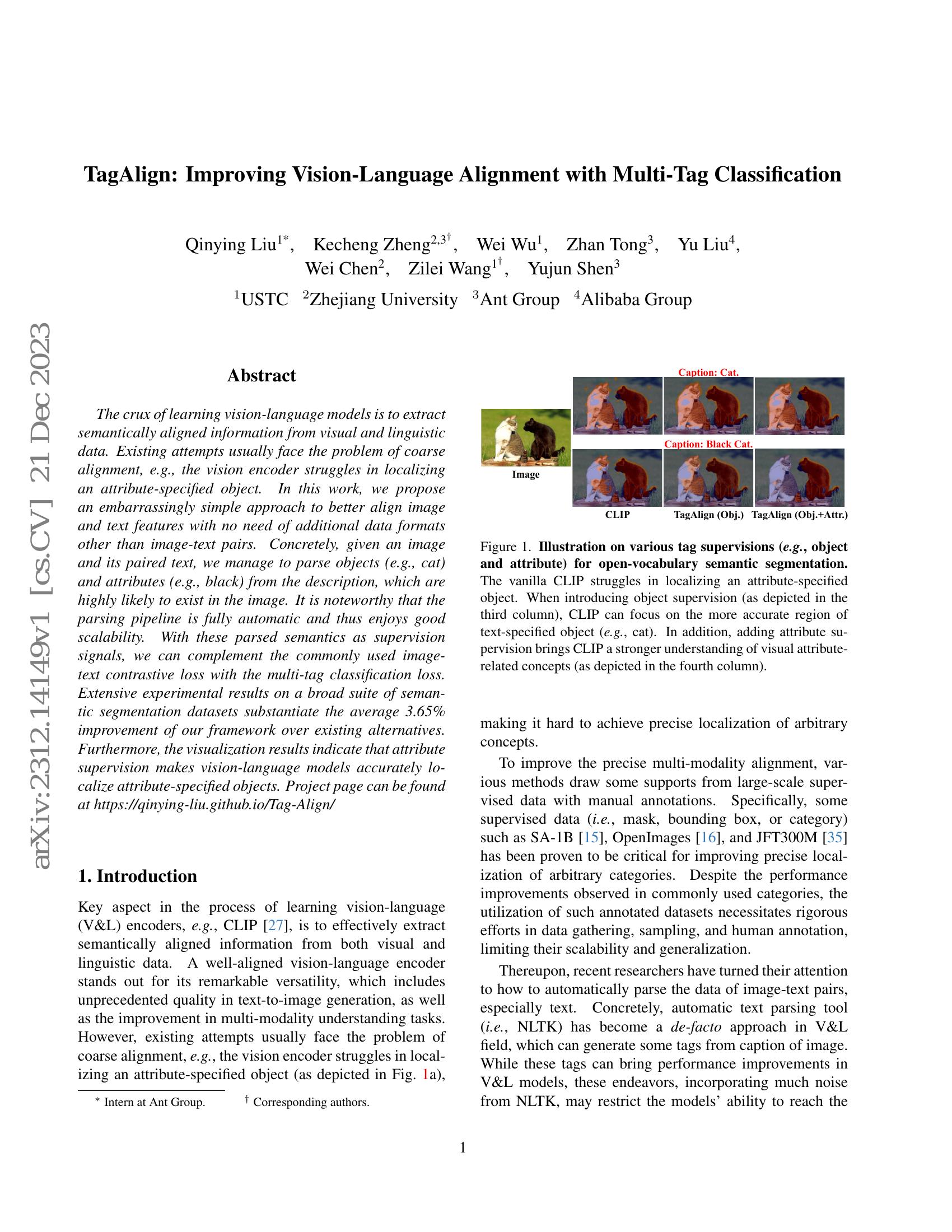 TagAlign: Improving Vision-Language Alignment with Multi-Tag Classification - 智源社区论文