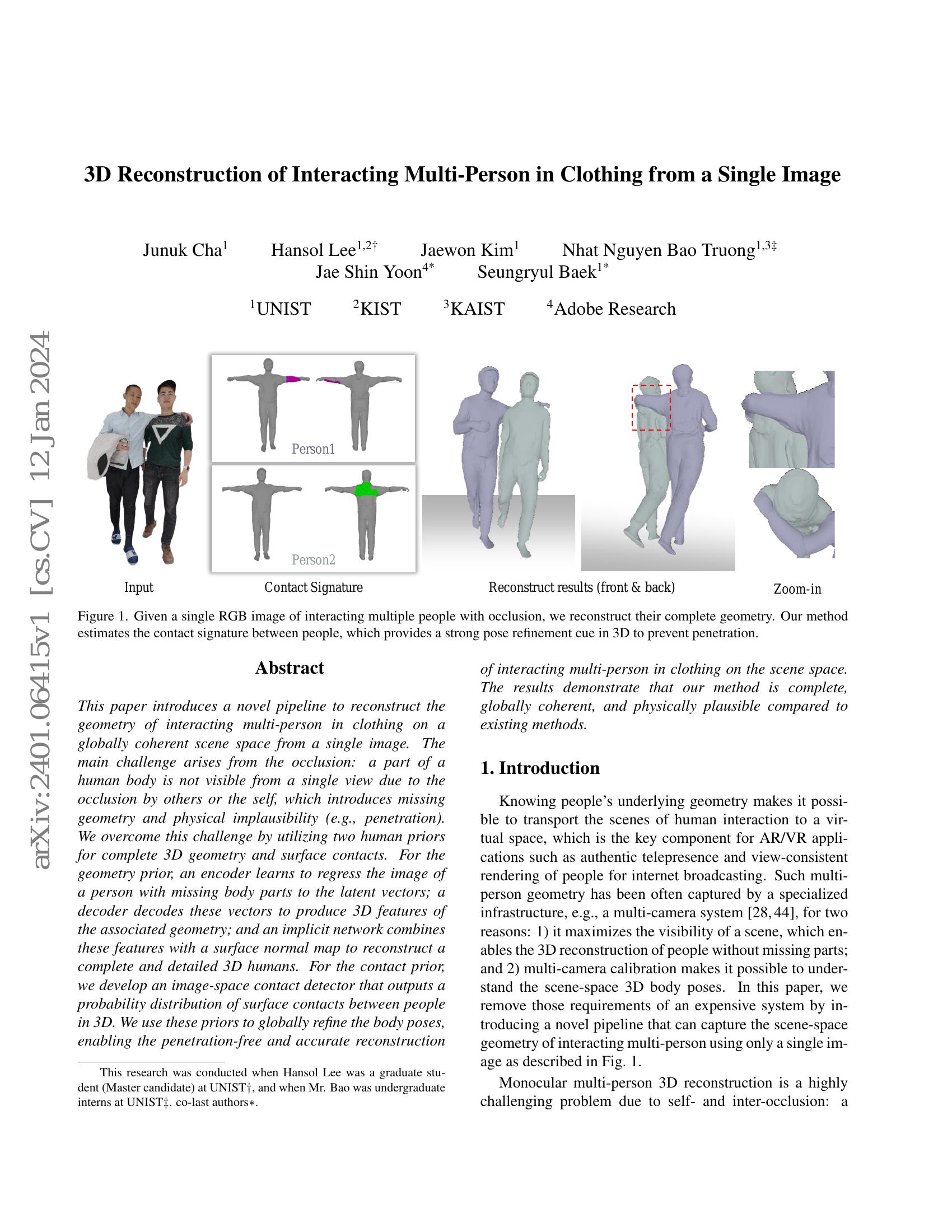3D Reconstruction of Interacting Multi-Person in Clothing from a Single ...