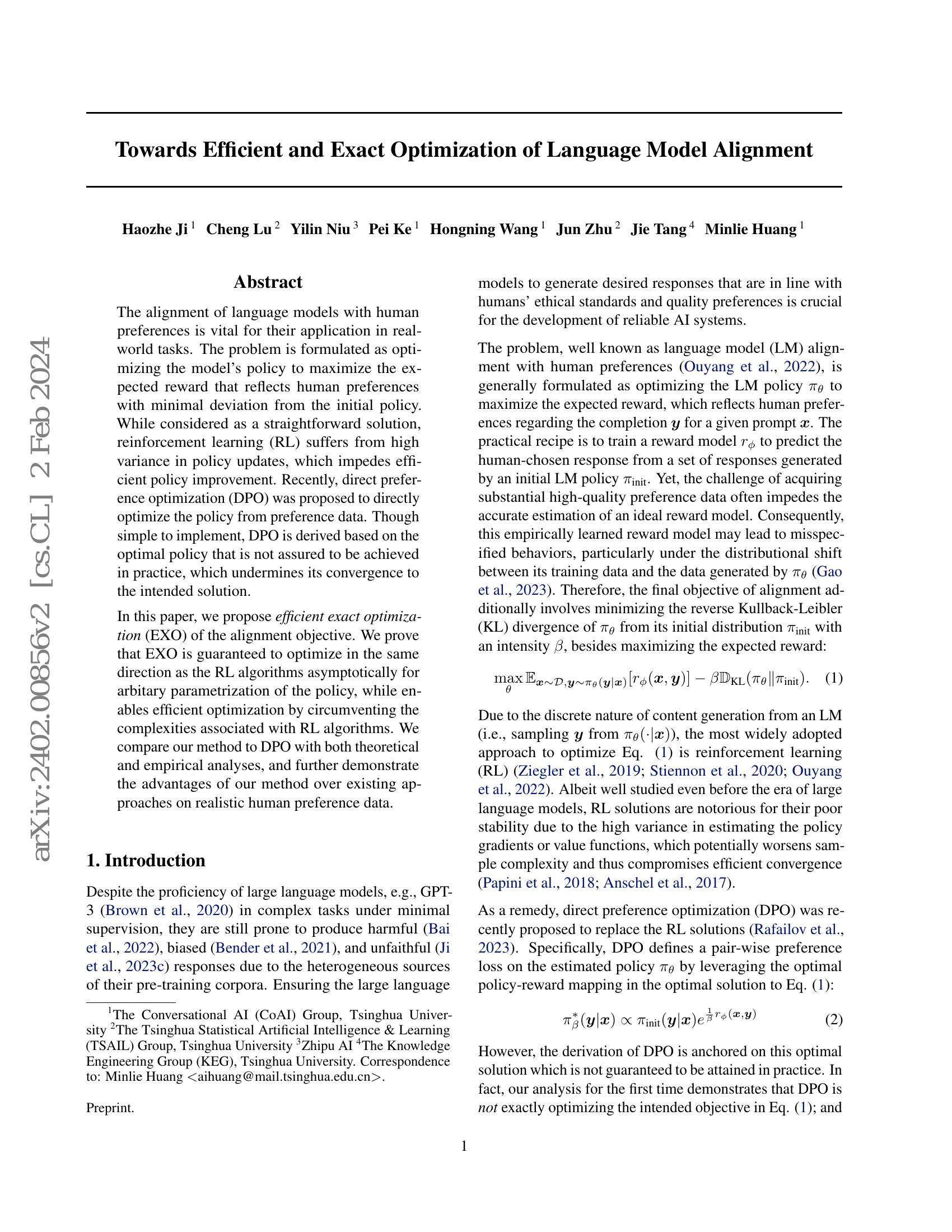 Towards Efficient and Exact Optimization of Language Model Alignment - 智源社区论文