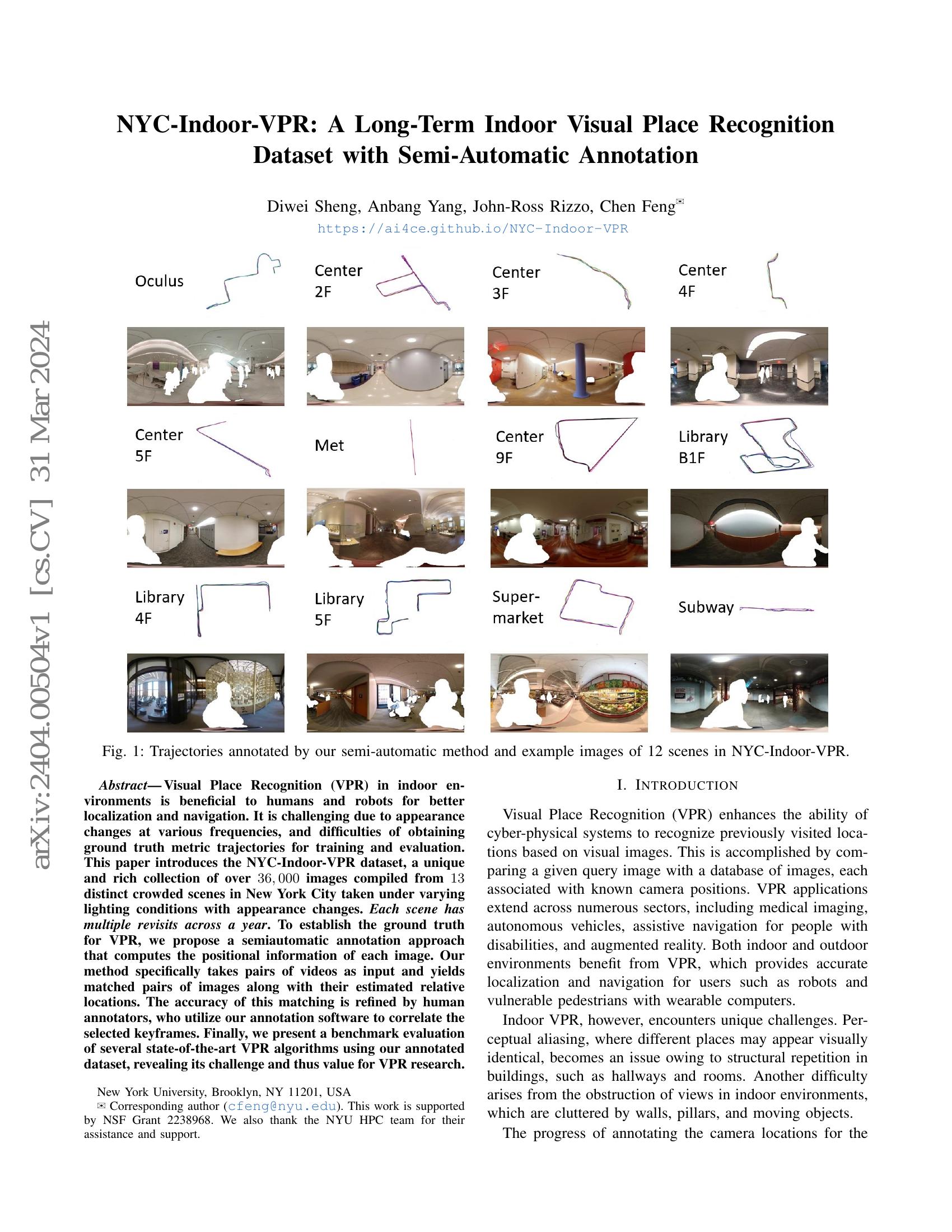 NYC-Indoor-VPR: A Long-Term Indoor Visual Place Recognition Dataset with Semi-Automatic ...