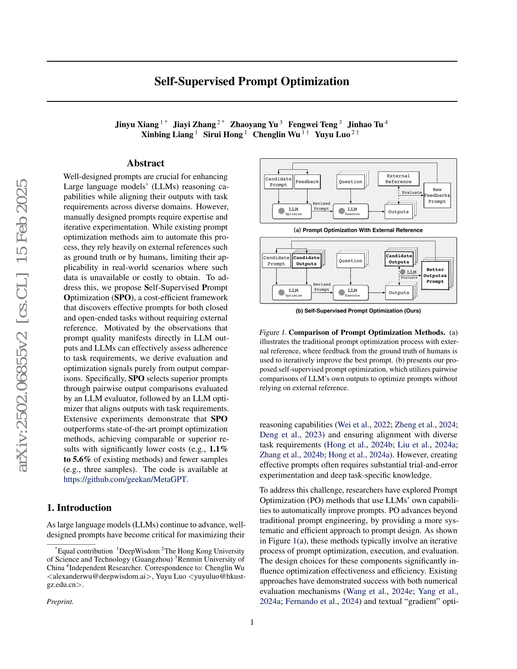 Self-Supervised Prompt Optimization - 智源社区论文