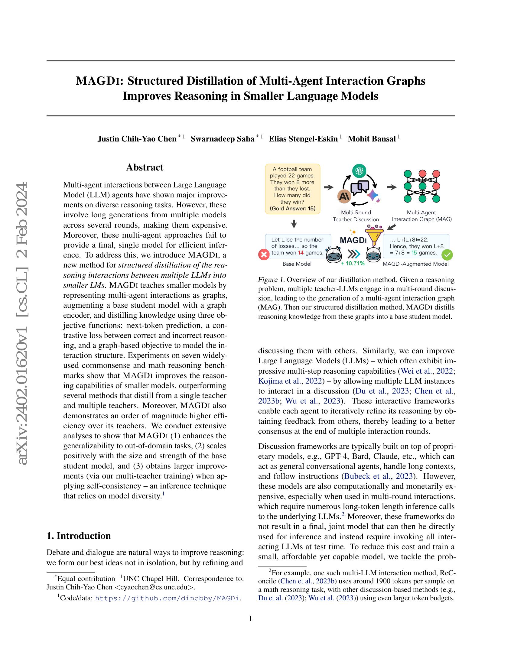 MAGDi: Structured Distillation of Multi-Agent Interaction Graphs Improves Reasoning in Smaller ...