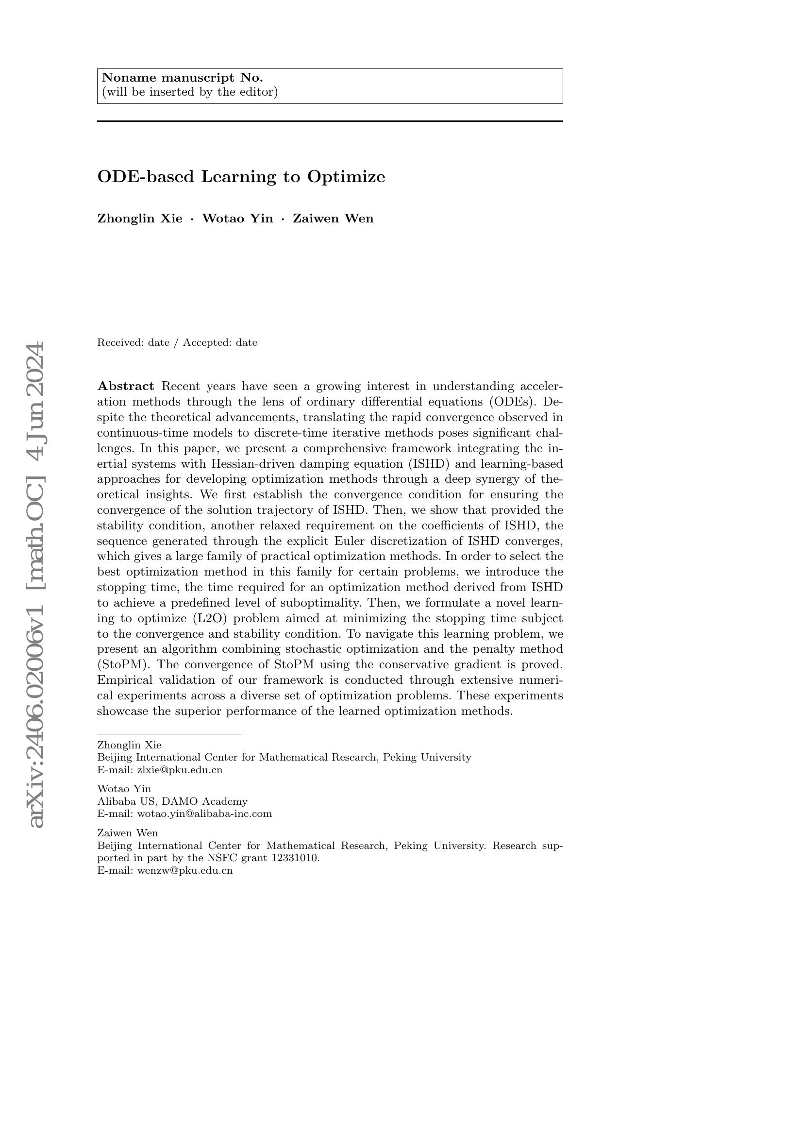 ODE-based Learning to Optimize - 智源社区论文