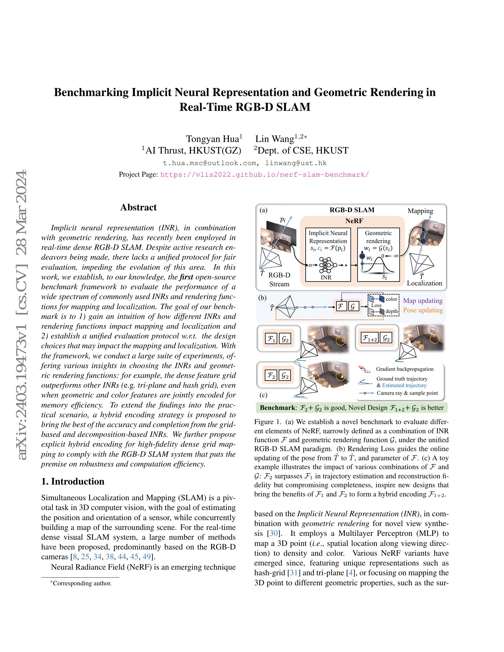 Benchmarking Implicit Neural Representation and Geometric Rendering in Real-Time RGB-D SLAM - 智源社区论文