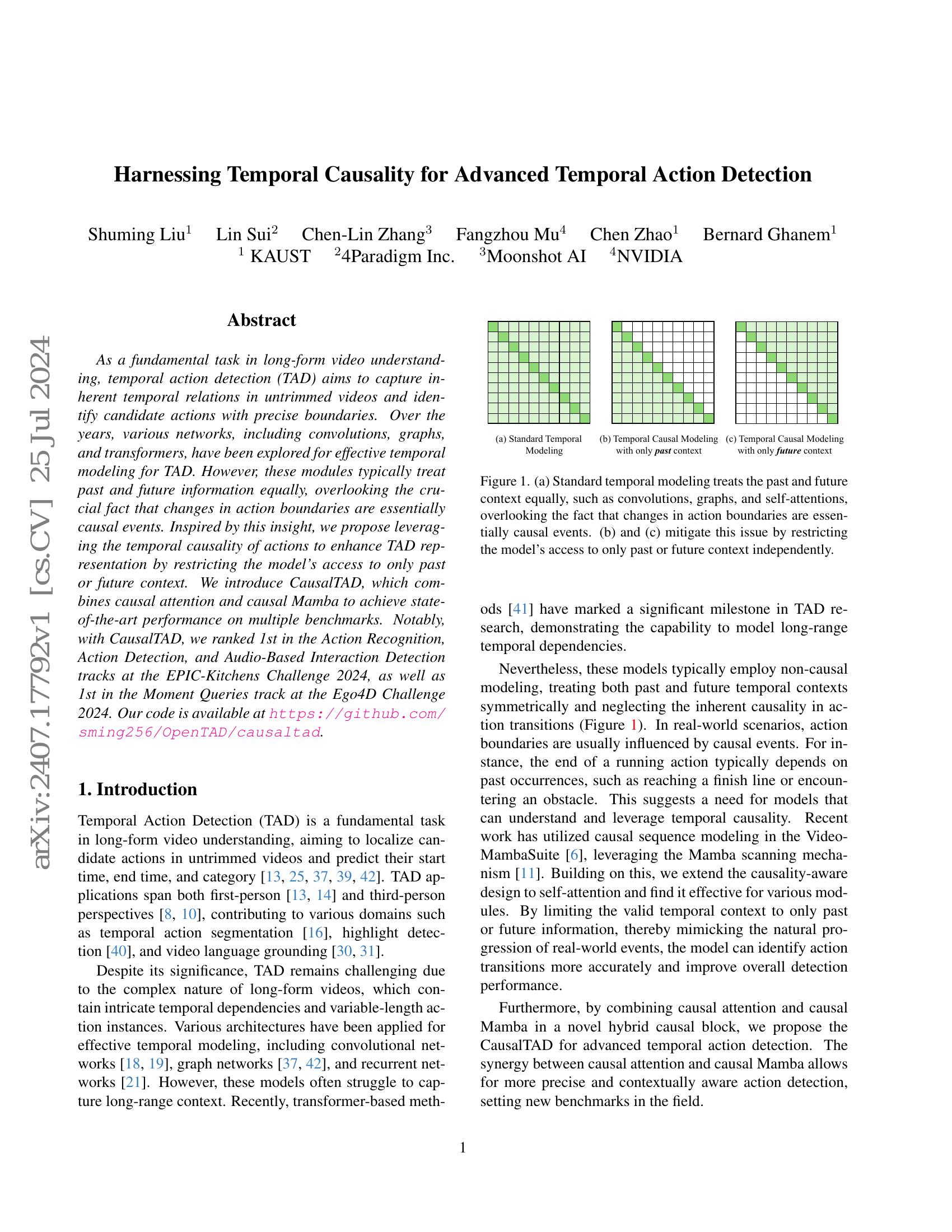 Harnessing Temporal Causality for Advanced Temporal Action Detection - 智源社区论文