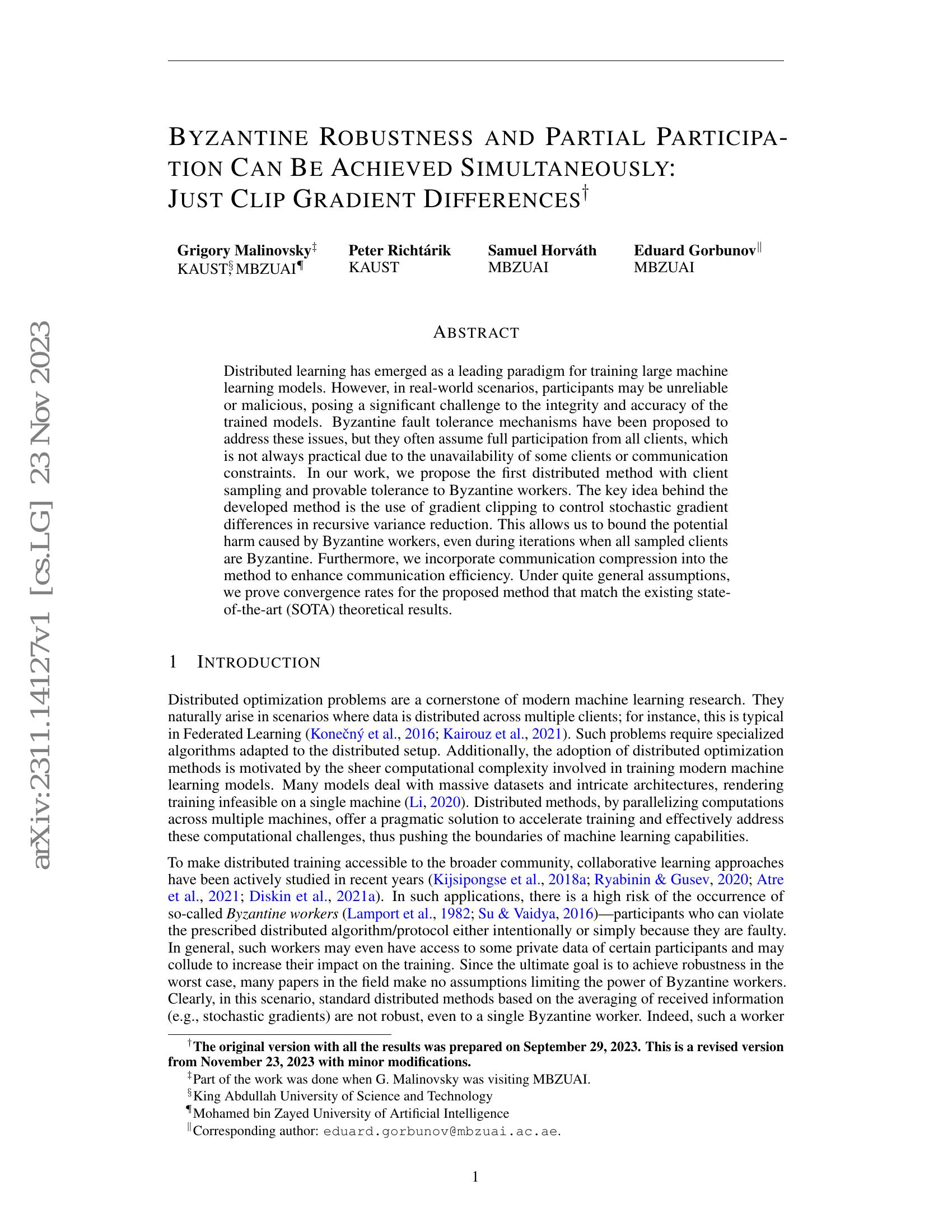 Byzantine Robustness and Partial Participation Can Be Achieved ...