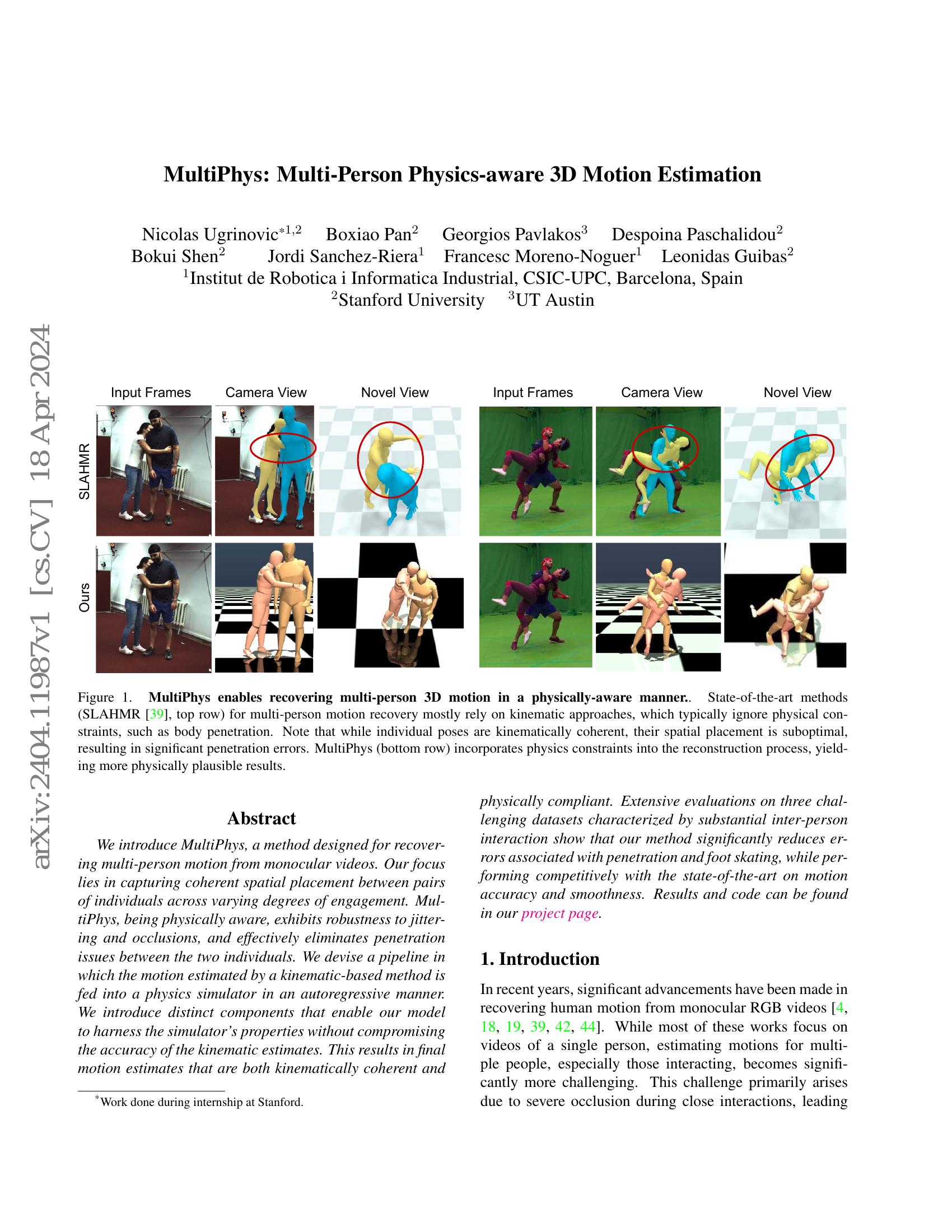 MultiPhys: Multi-Person Physics-aware 3D Motion Estimation - 智源社区论文