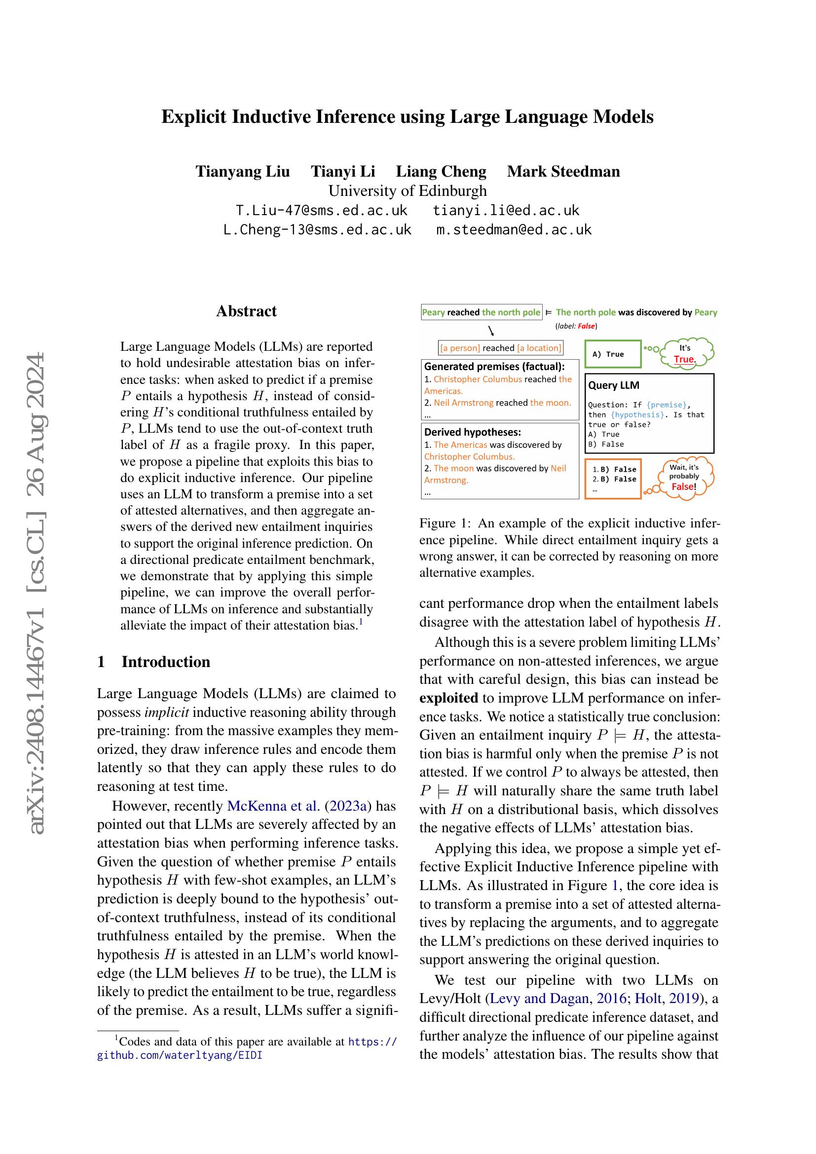 Explicit Inductive Inference using Large Language Models - 智源社区论文