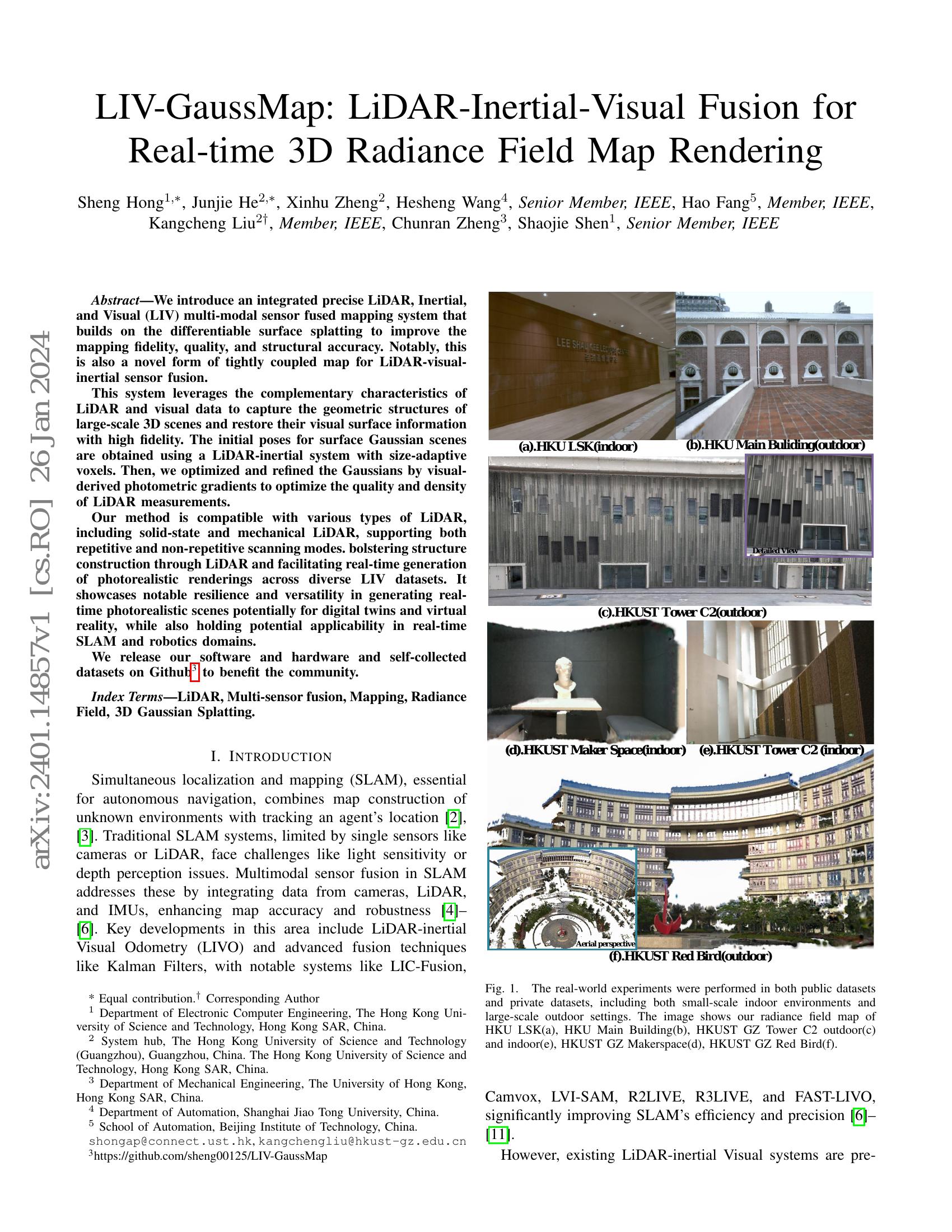 LIV-GaussMap: LiDAR-Inertial-Visual Fusion for Real-time 3D Radiance ...
